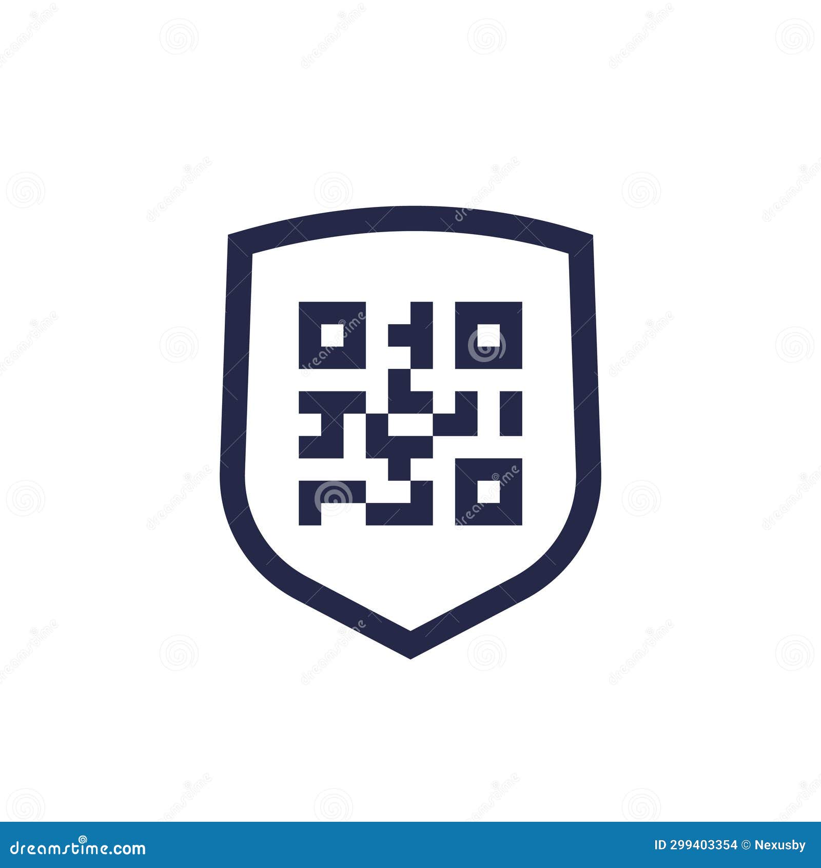 Secure Qr Code Payment Icon with a Shield Stock Illustration ...