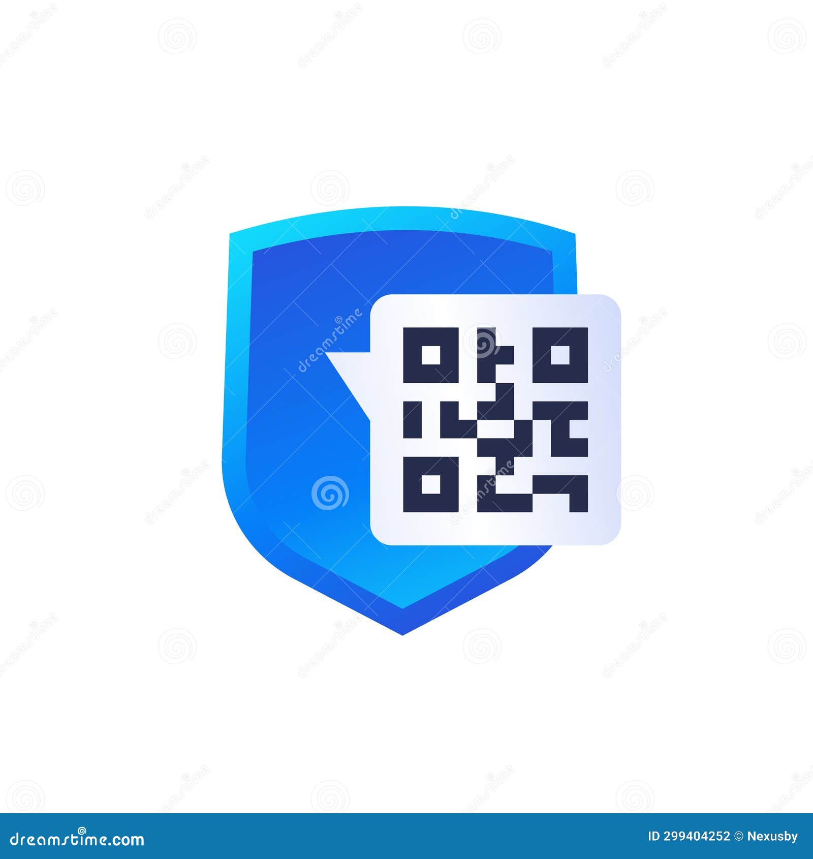 Secure Qr Code Payment Vector Icon with Shield Stock Illustration ...