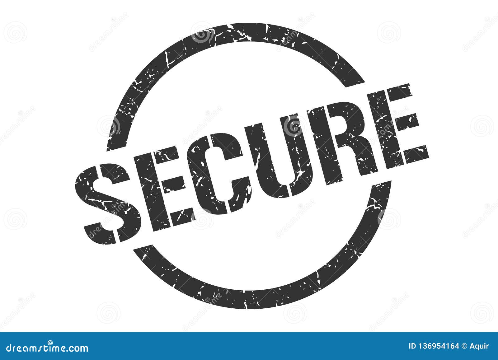 Secure stamp stock vector. Illustration of vector, white - 136954164