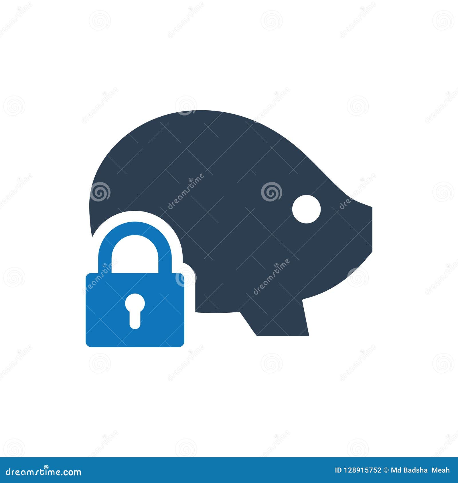 Secure savings icon stock vector. Illustration of vector - 128915752