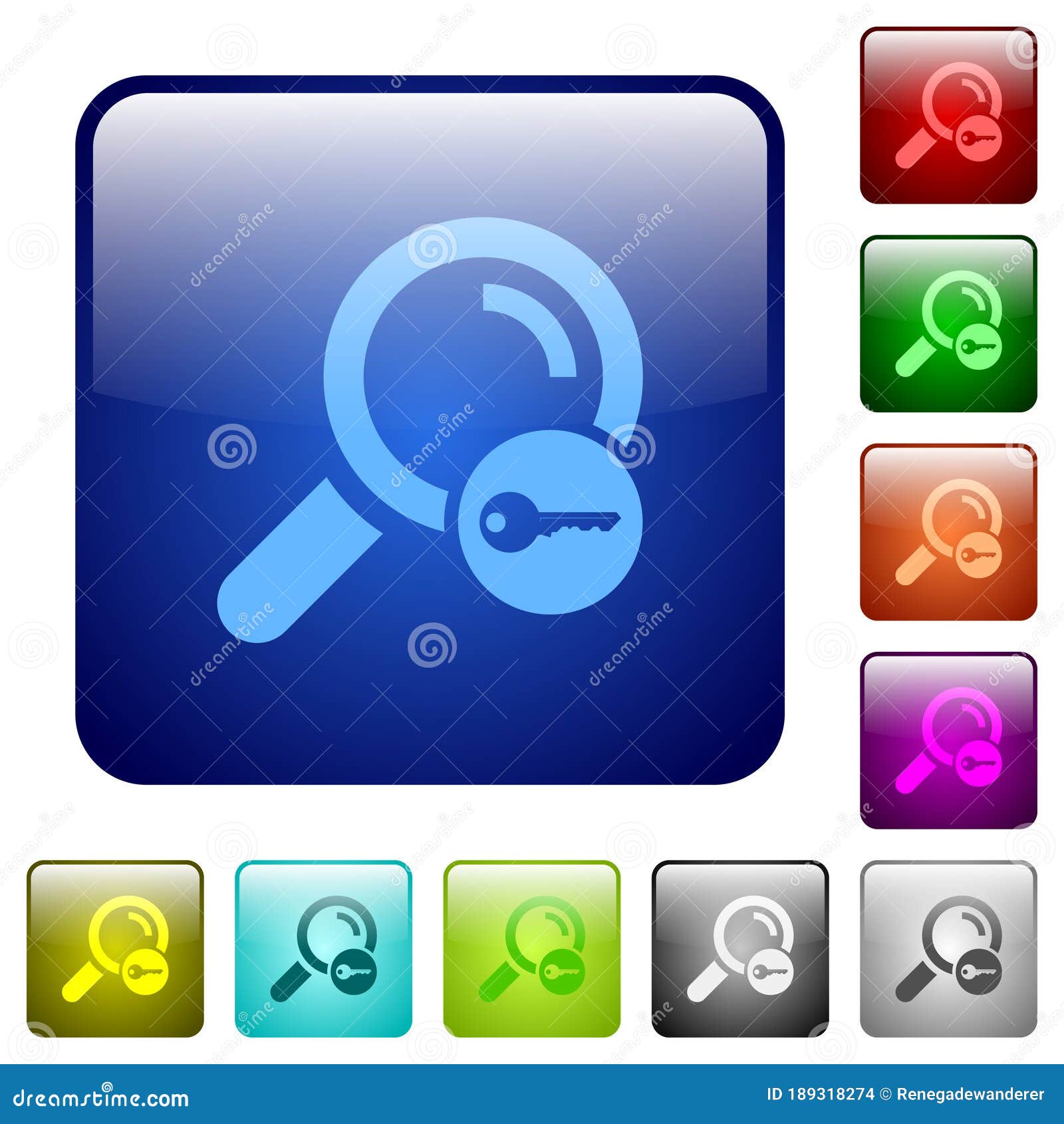 Secure Search Color Square Buttons Stock Vector - Illustration of ...