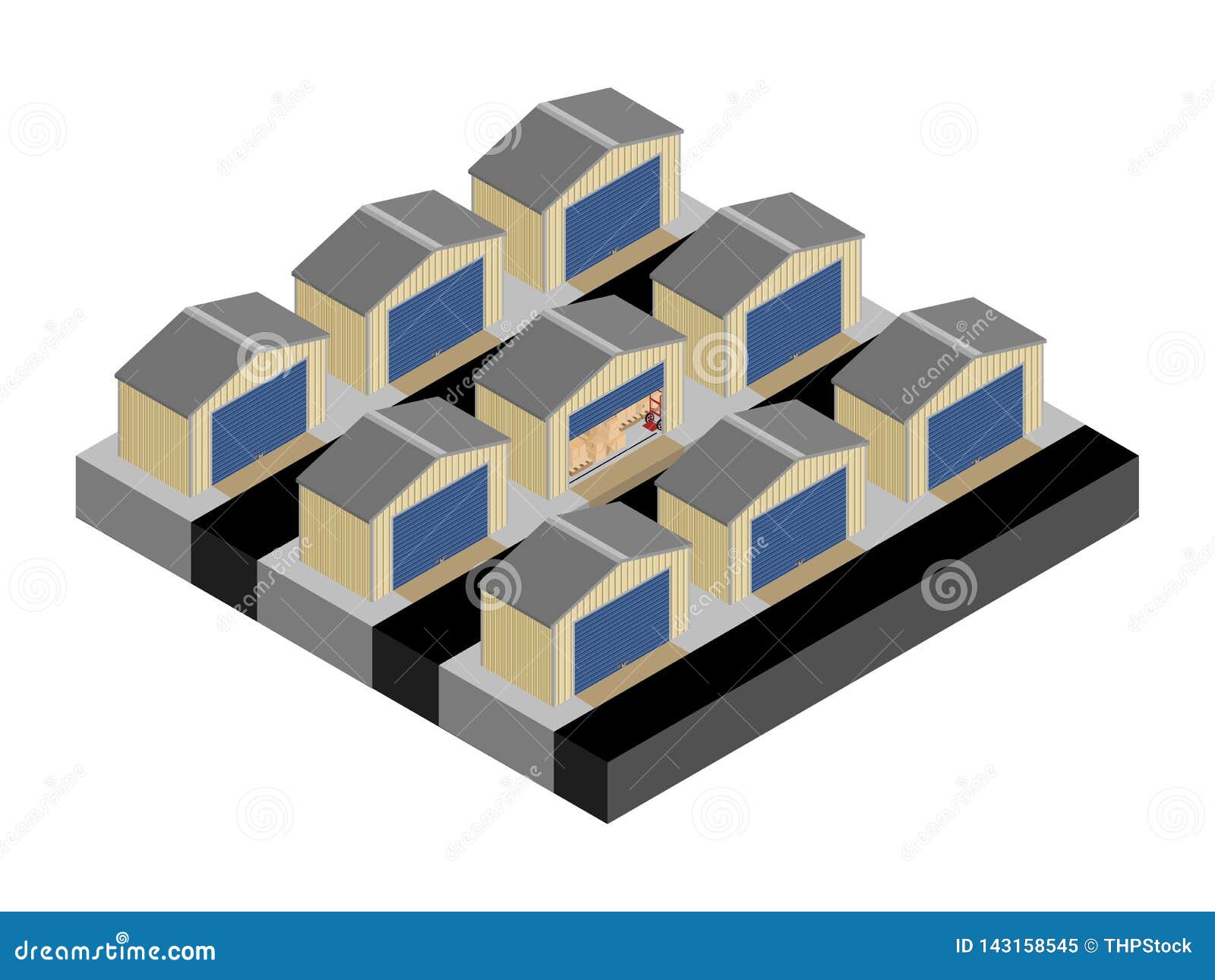 Secure Self Storage Units Vector Stock Vector - Illustration of ...