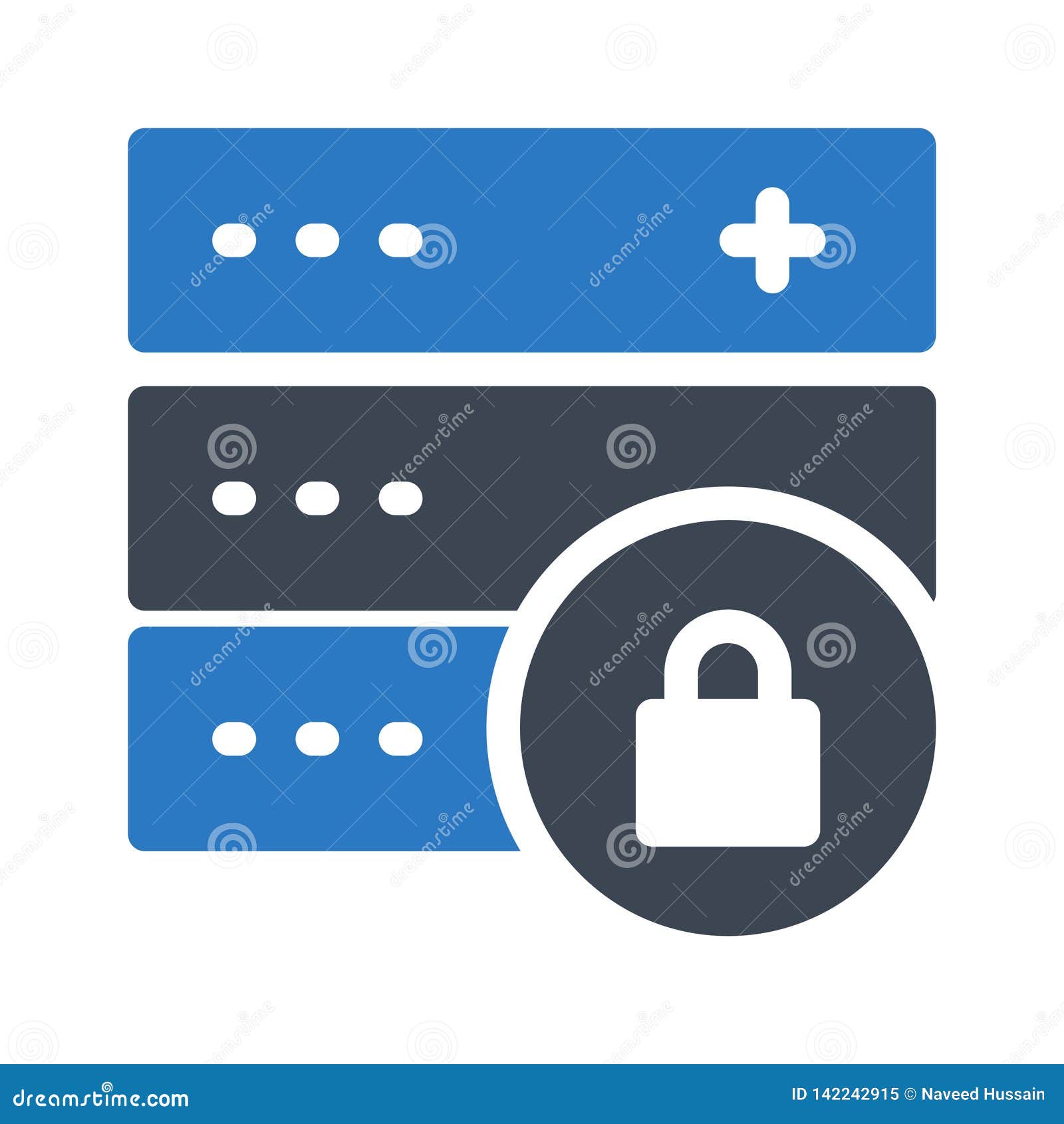 Secure Server Glyph Color Flat Vector Icon Stock Vector - Illustration ...