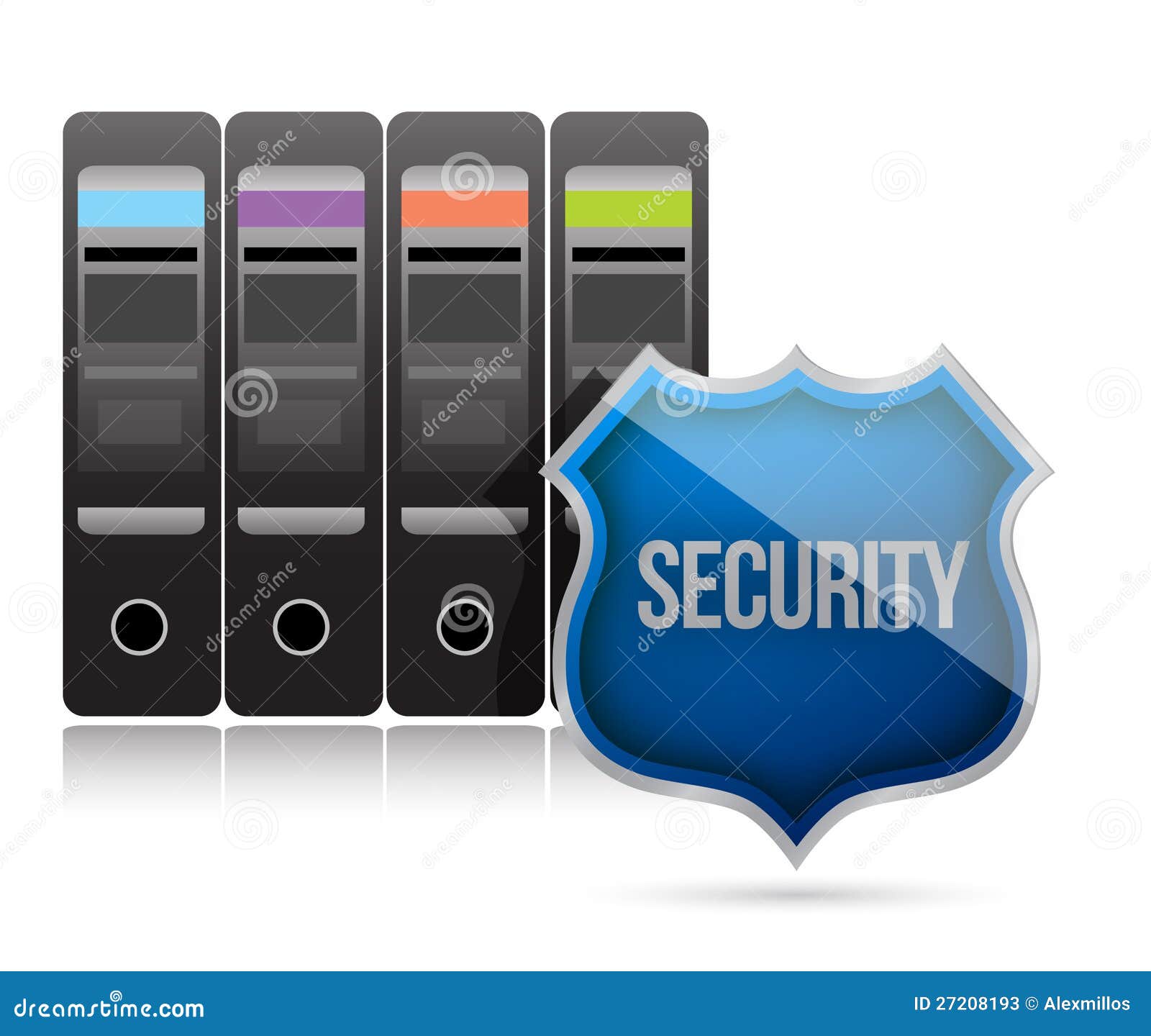 Secure Server Shield Illustration Design Stock Illustration ...