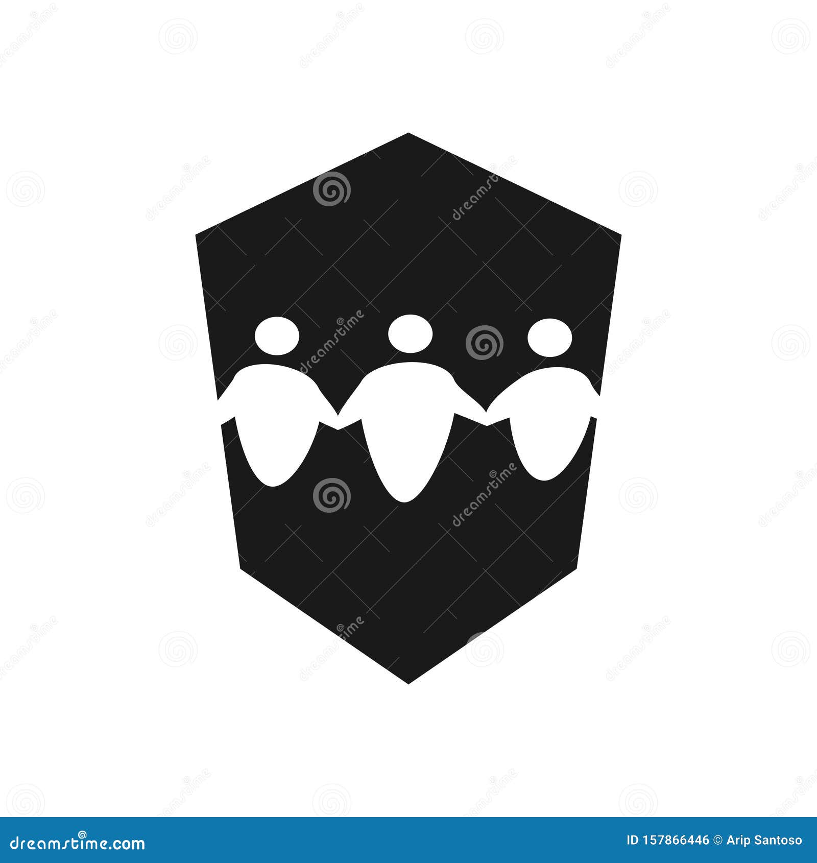 Secure Shield Commitment Teamwork Together Black Logo Stock Vector ...
