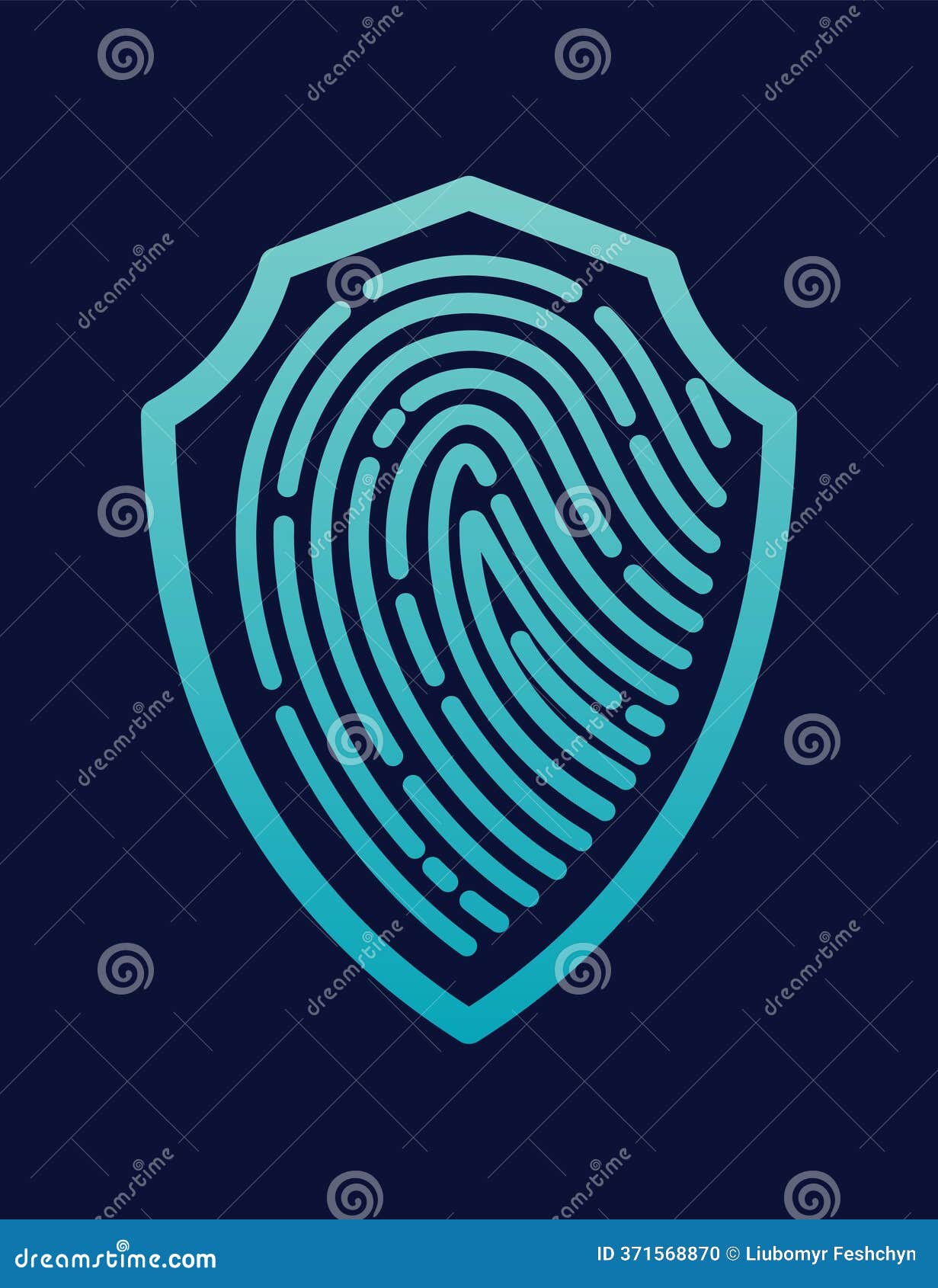 Fingerprint Scan With Detailed Human Palm, Simple Black Concept On ...