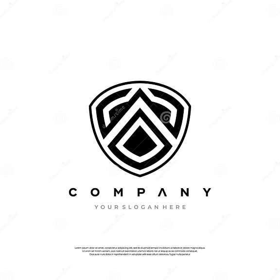 Secure Shield with Initial a Logo Vector Stock Vector - Illustration of ...