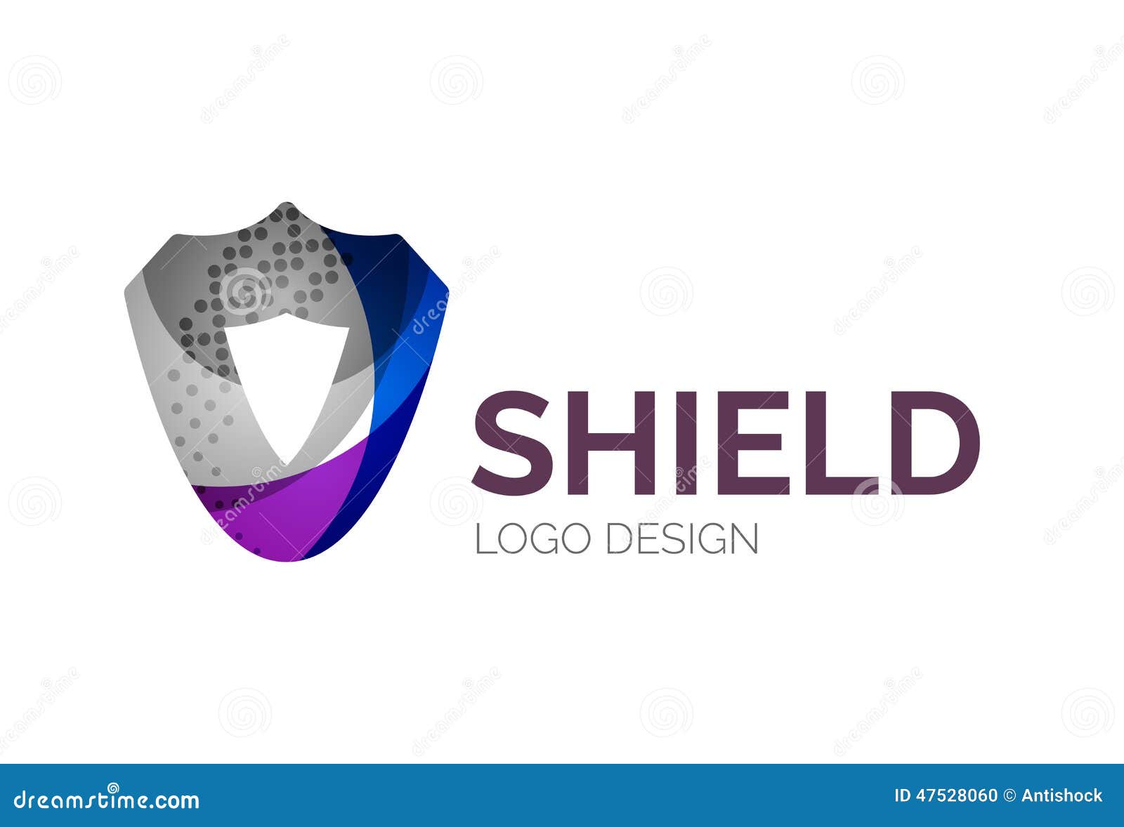 Secure Shield Logo Design Made of Color Pieces Stock Vector ...