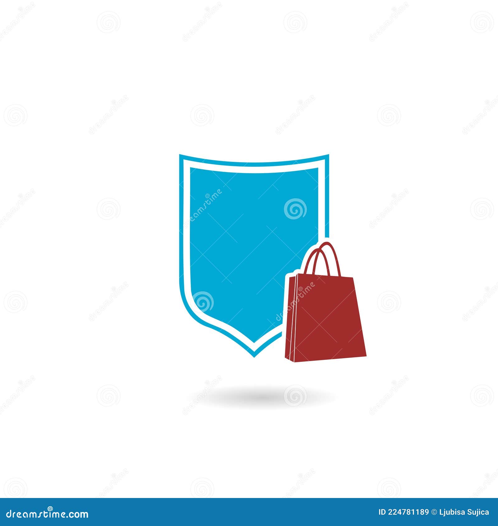 Secure Shopping Icon with Shadow Stock Vector - Illustration of ...
