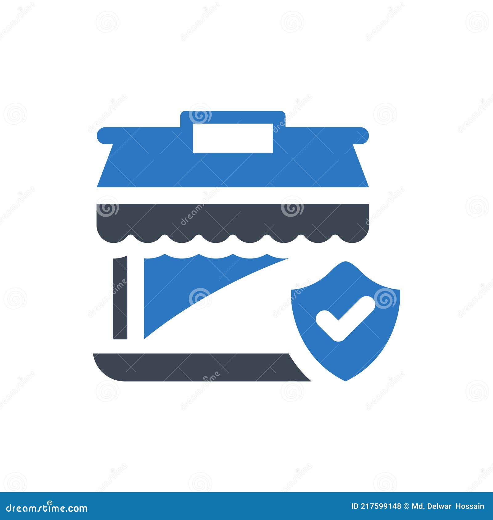 Secure shopping icon stock vector. Illustration of ecommerce - 217599148