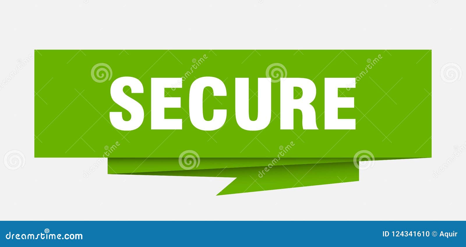 Secure stock vector. Illustration of flyer, mark, banner - 124341610