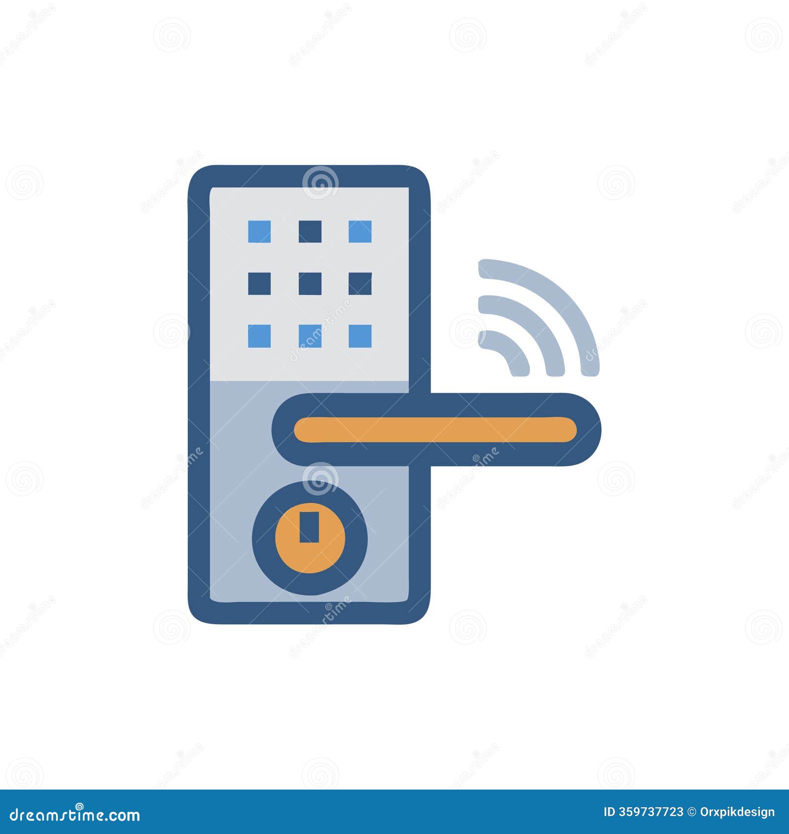 Secure Smart Door Lock for Enhanced Security Stock Illustration ...