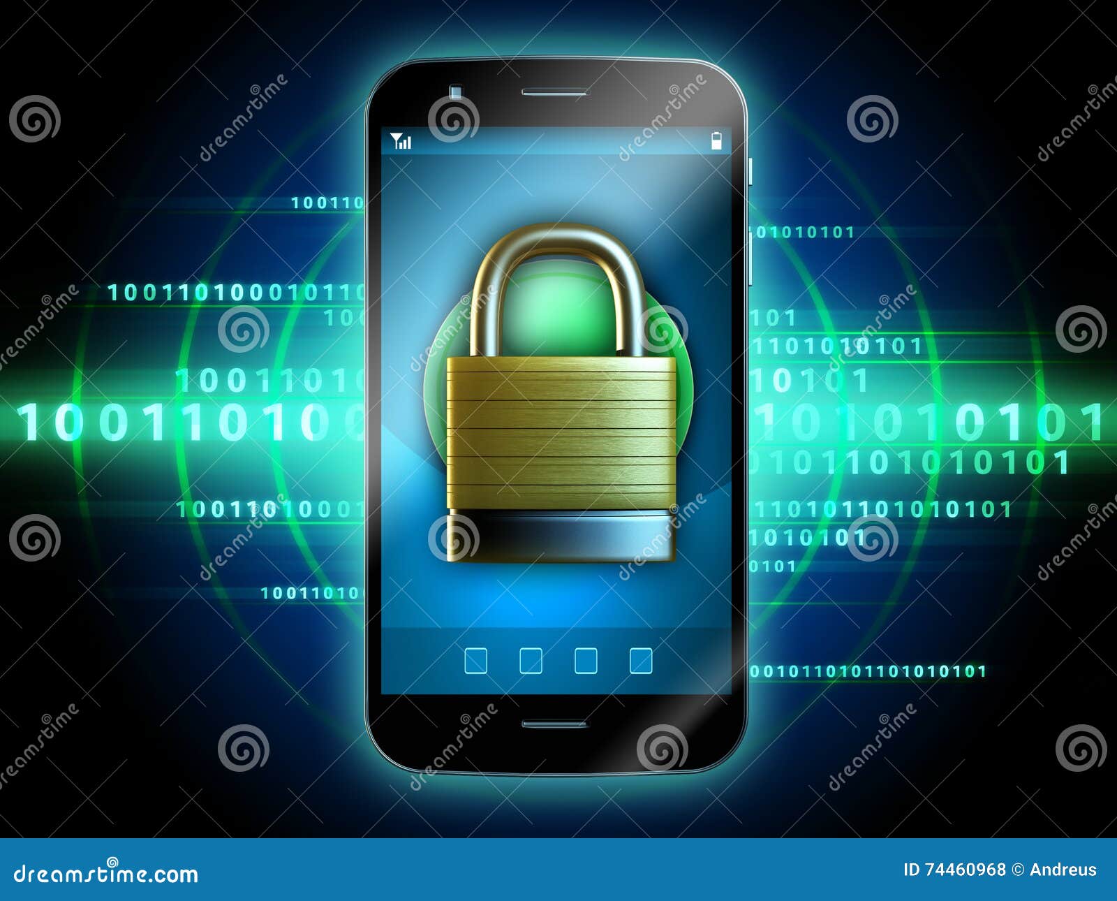 Secure smartphone stock illustration. Illustration of digital - 74460968