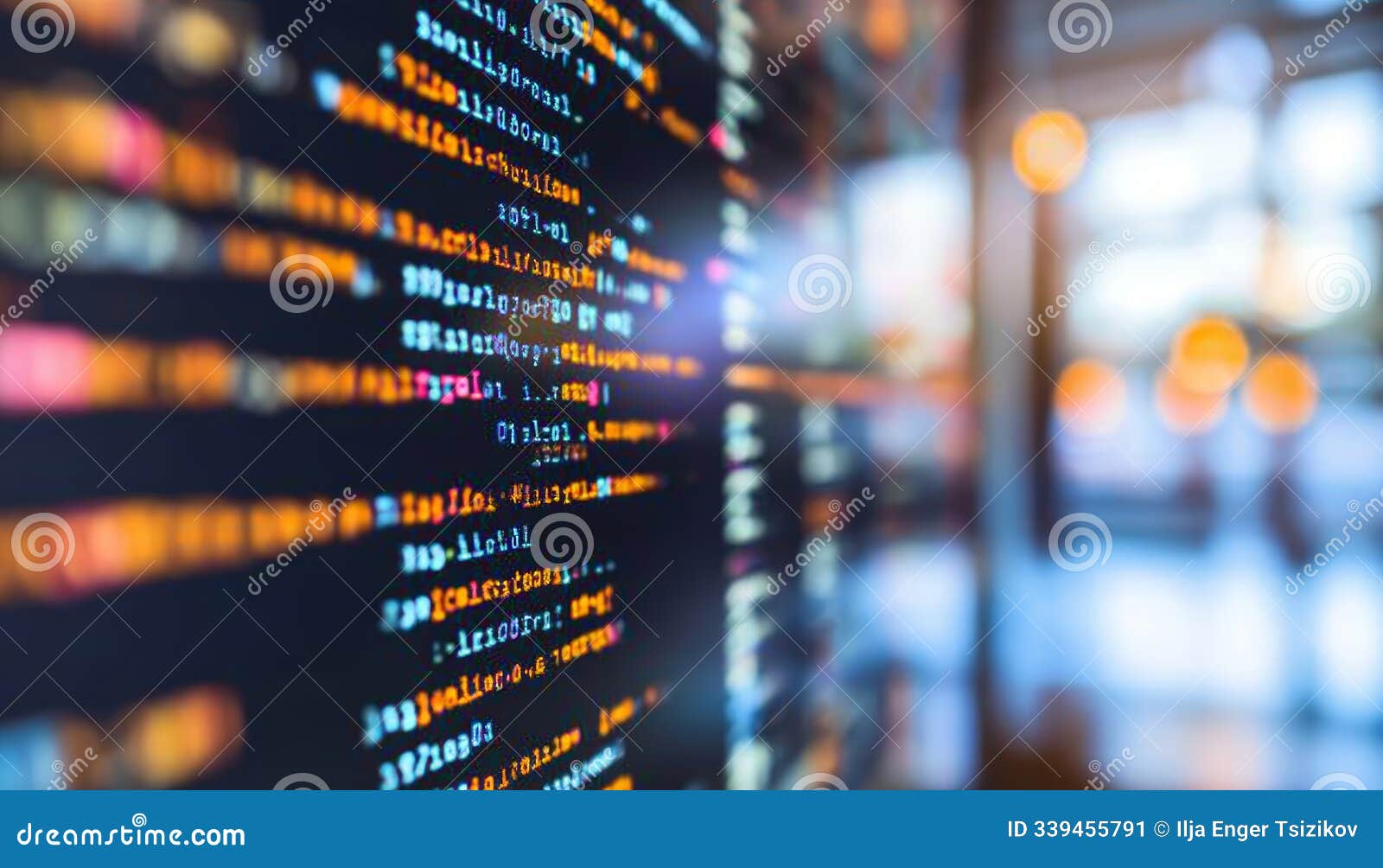 Secure Software Development Code On A Computer Screen With A Blurred