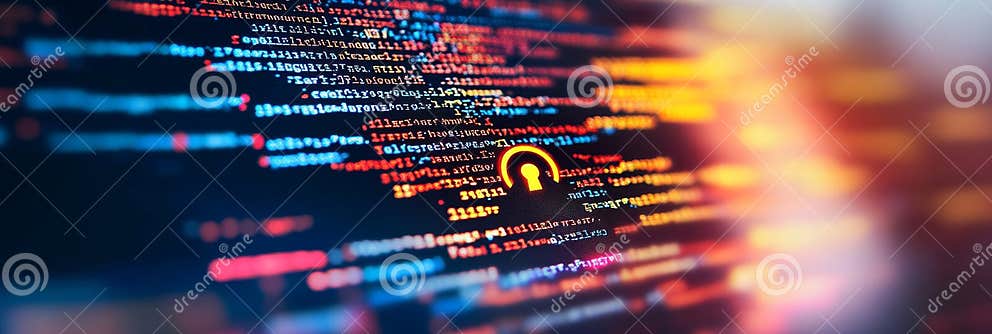Secure Software Development Code with a Padlock Symbol at Center Screen ... Secure Software Development Code with a Padlock Symbol at Center Screen ...