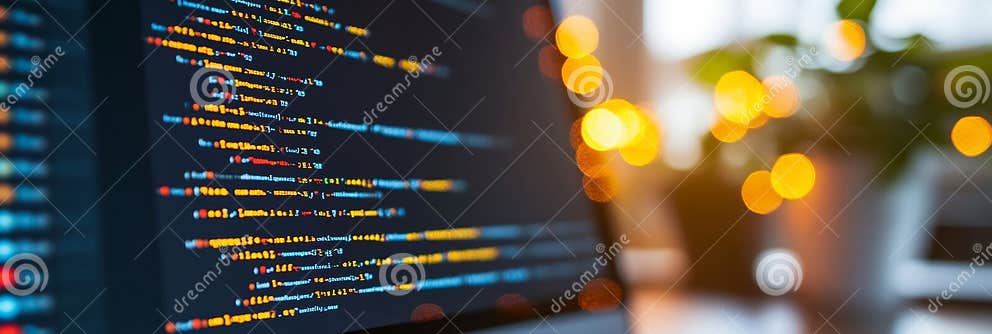 Secure Software Development Code and Programming on Computer Screen in ...