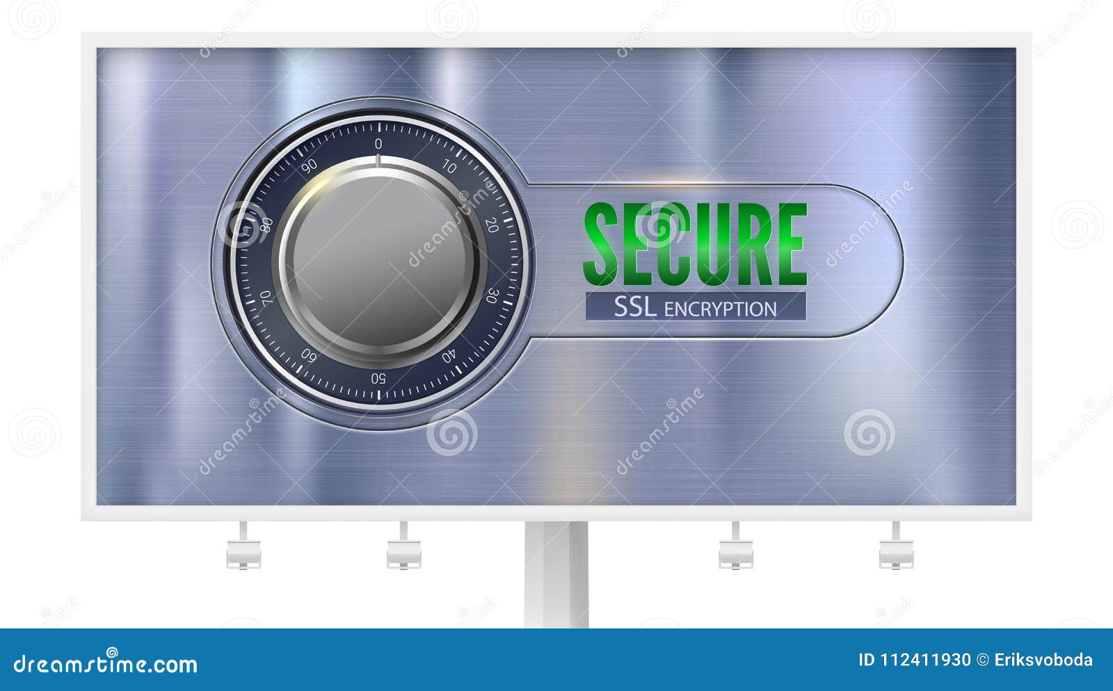 Secure SSL Connection, Billboard with Poster, Isolated on White ...