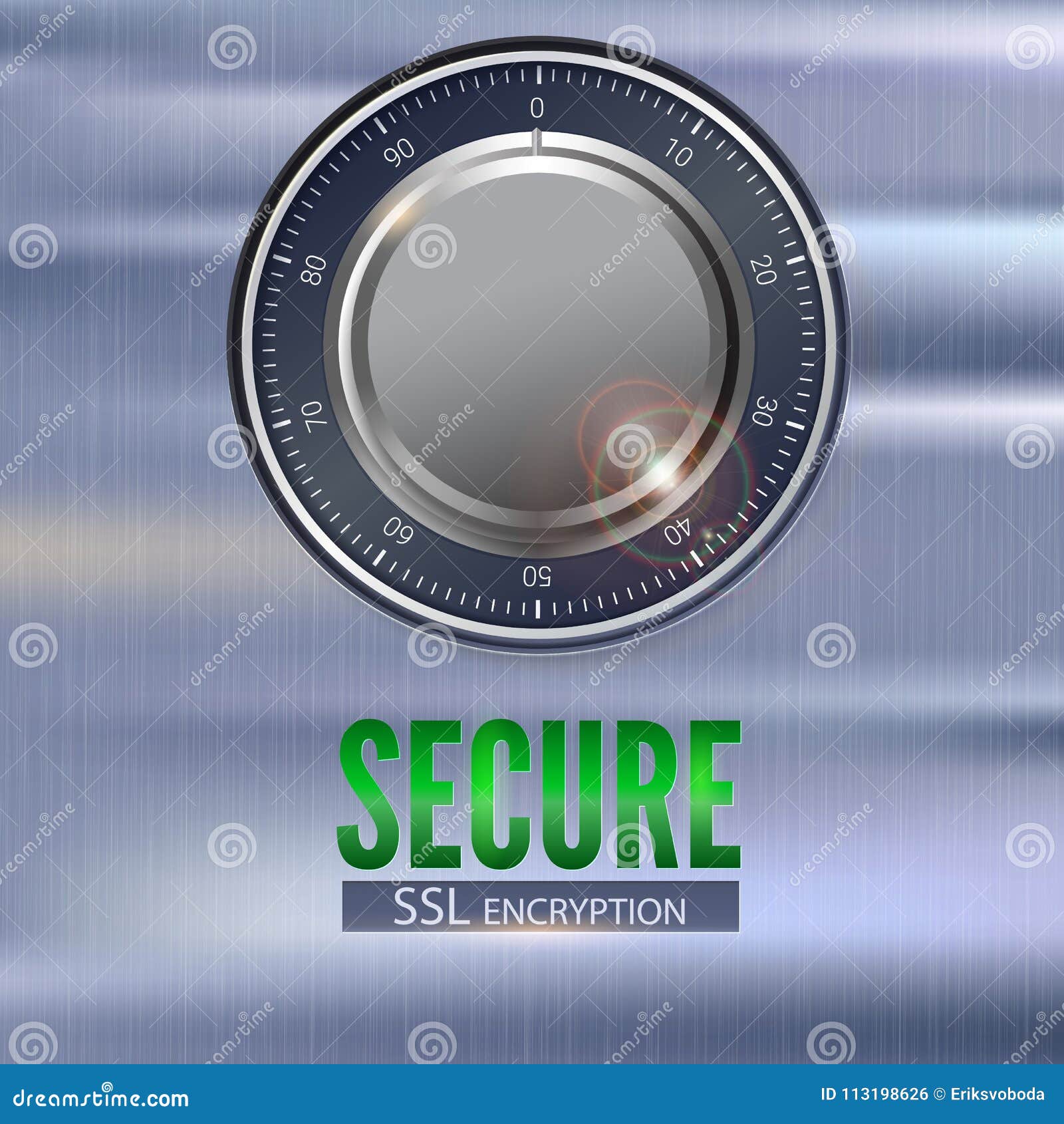 Secure SSL Connection 3D Illustration with Digital Lock. Concept ...