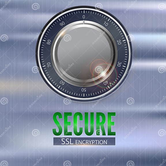 Secure SSL Connection 3D Illustration with Digital Lock. Concept ...