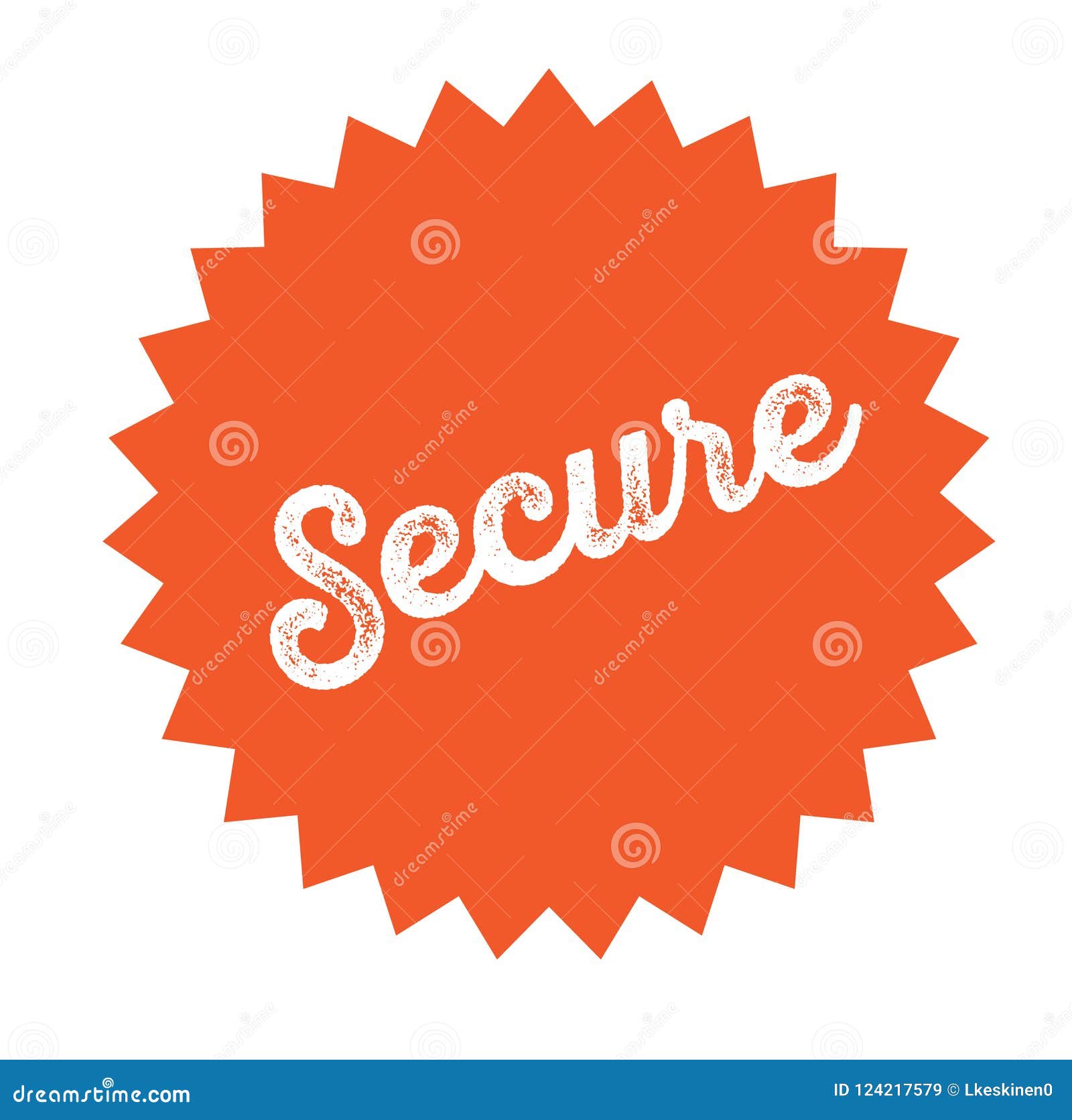 Secure stamp on white stock vector. Illustration of risk - 124217579