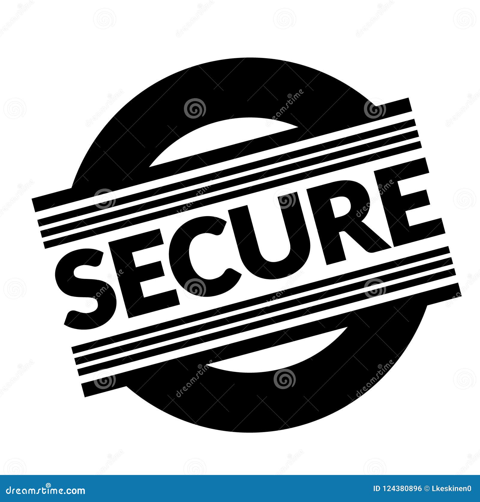 Secure stamp on white stock vector. Illustration of insecure - 124380896