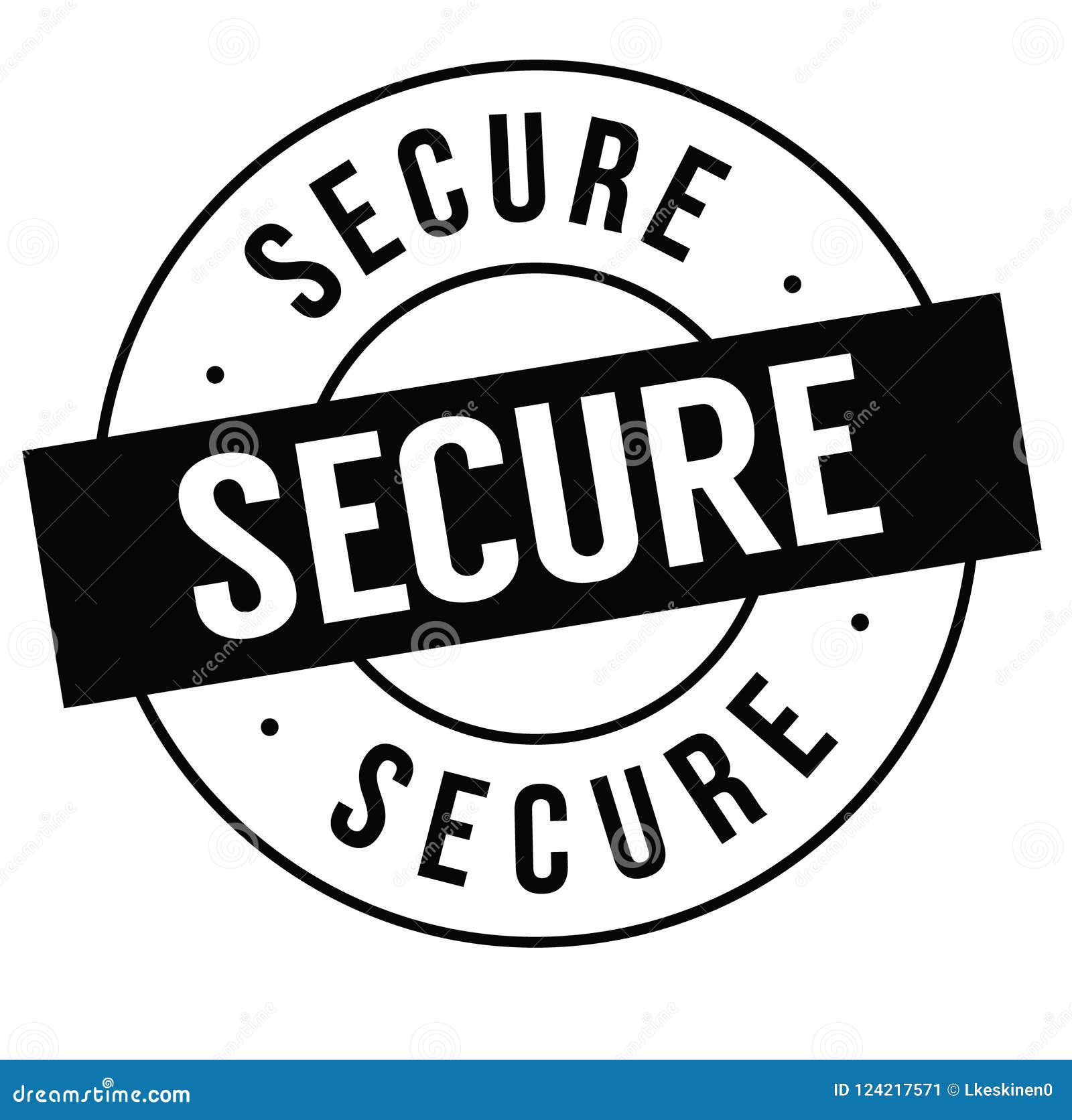 Secure stamp on white stock vector. Illustration of symbol - 124217571