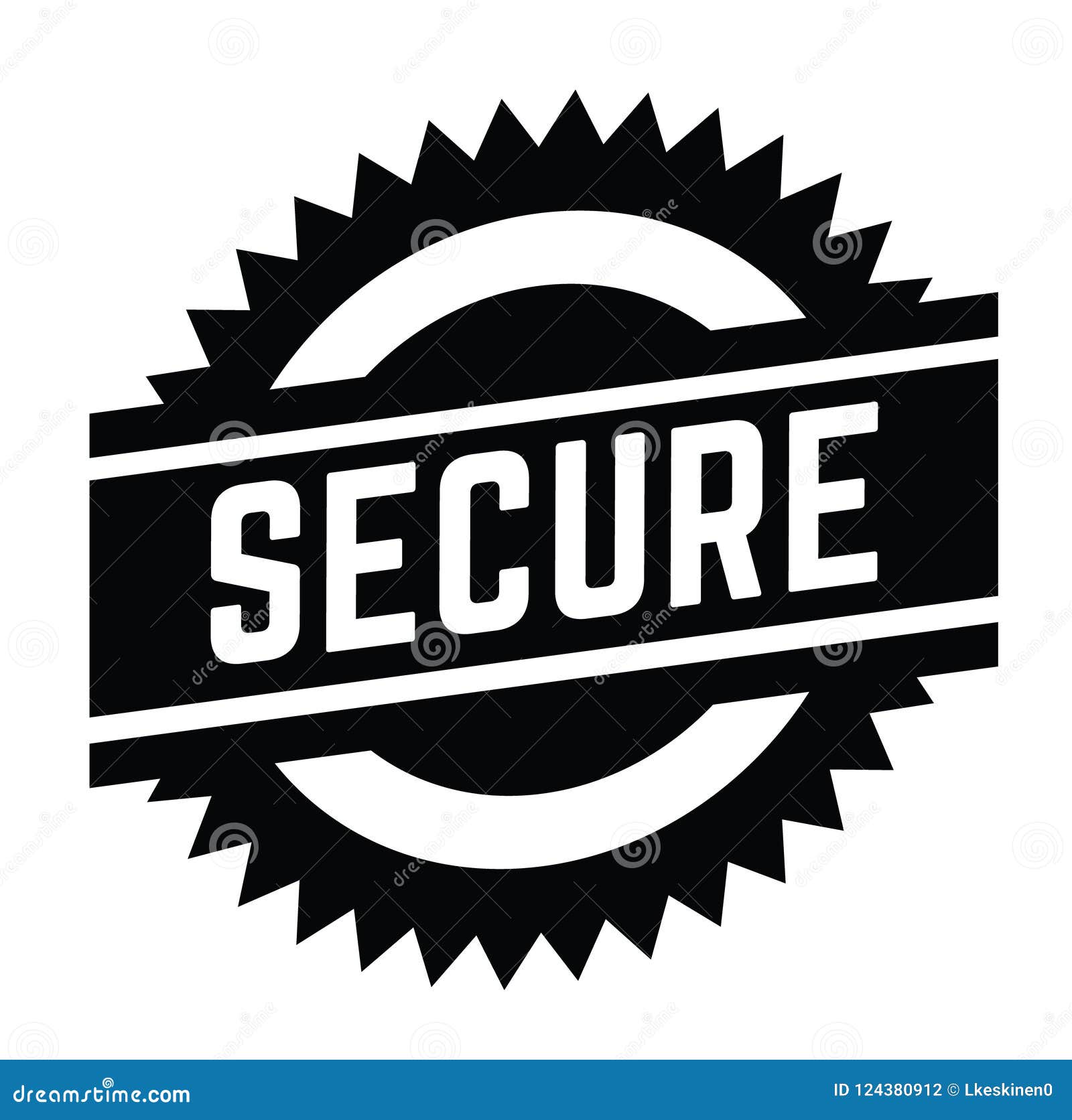 Secure stamp on white stock vector. Illustration of tension - 124380912