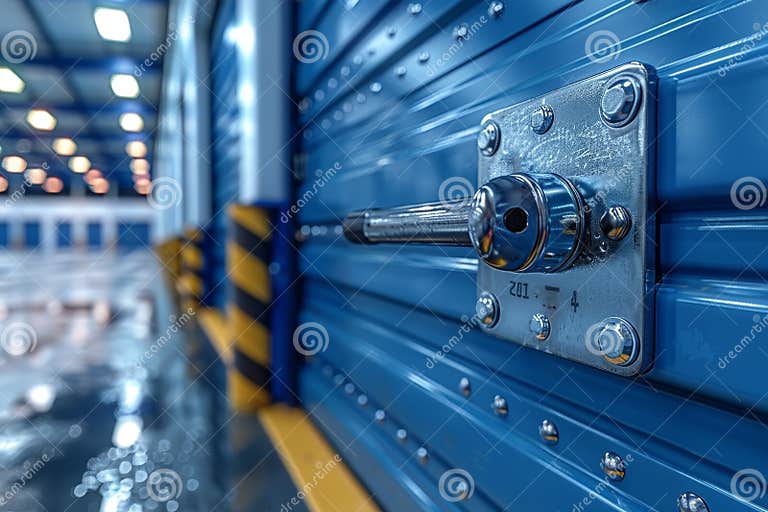 Secure Storage Container with Roller Shutters and Metal Lock Protecting ...