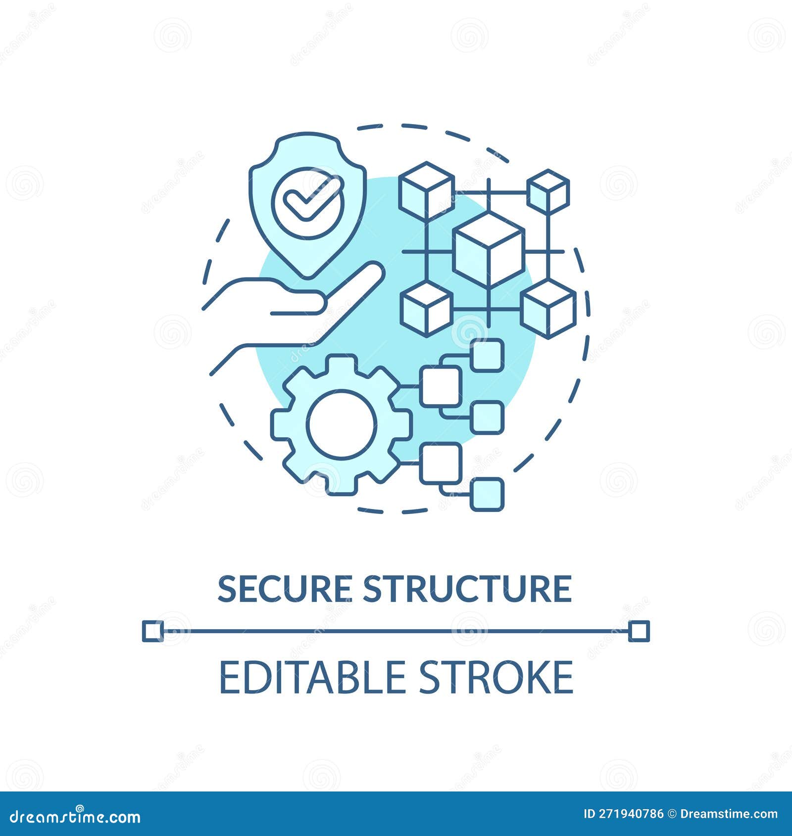 Secure Structure Turquoise Concept Icon Stock Vector - Illustration of ...