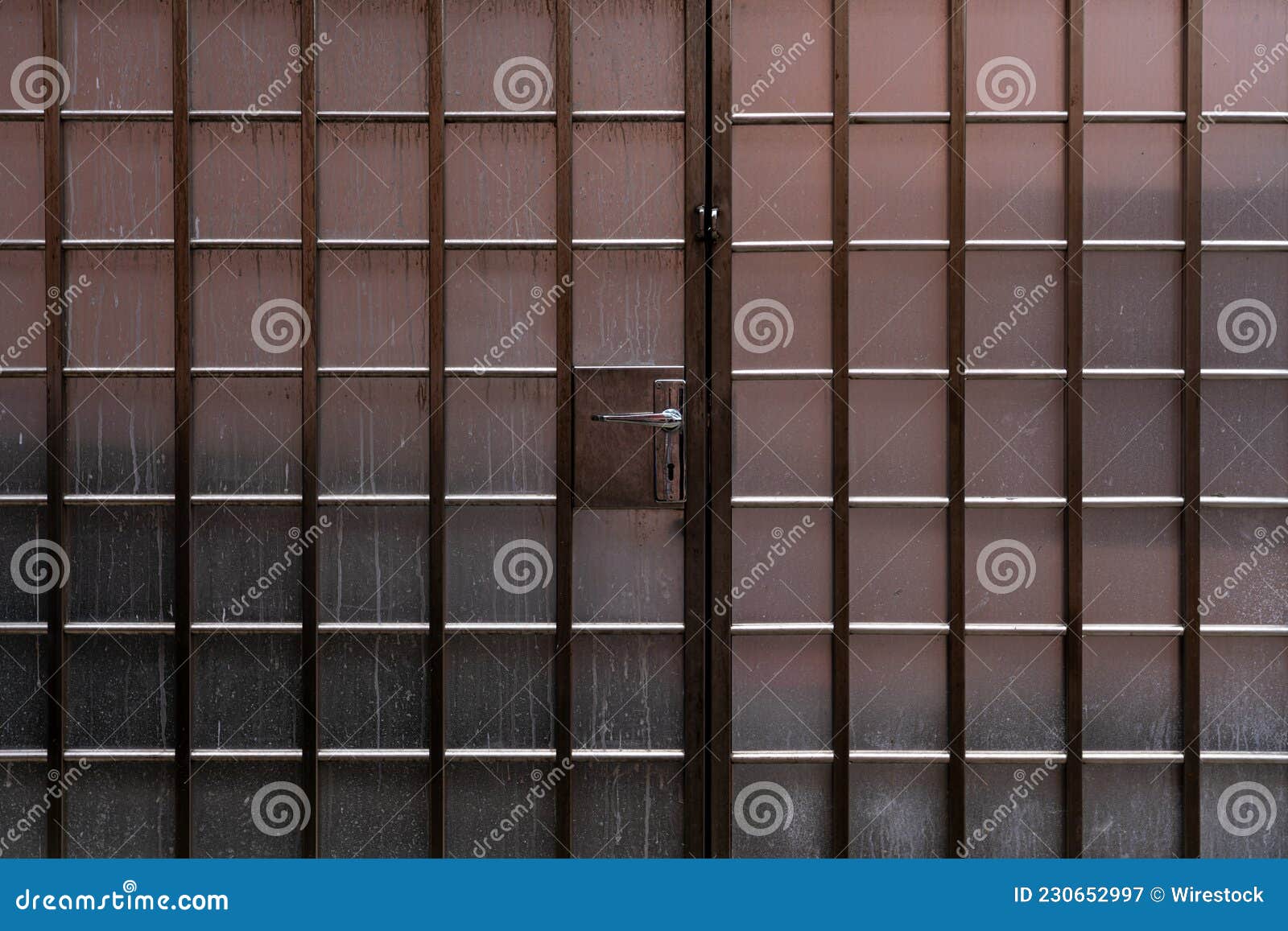 Secure and Sturdy Metal Grid and Door. Stock Image - Image of sturdy ...