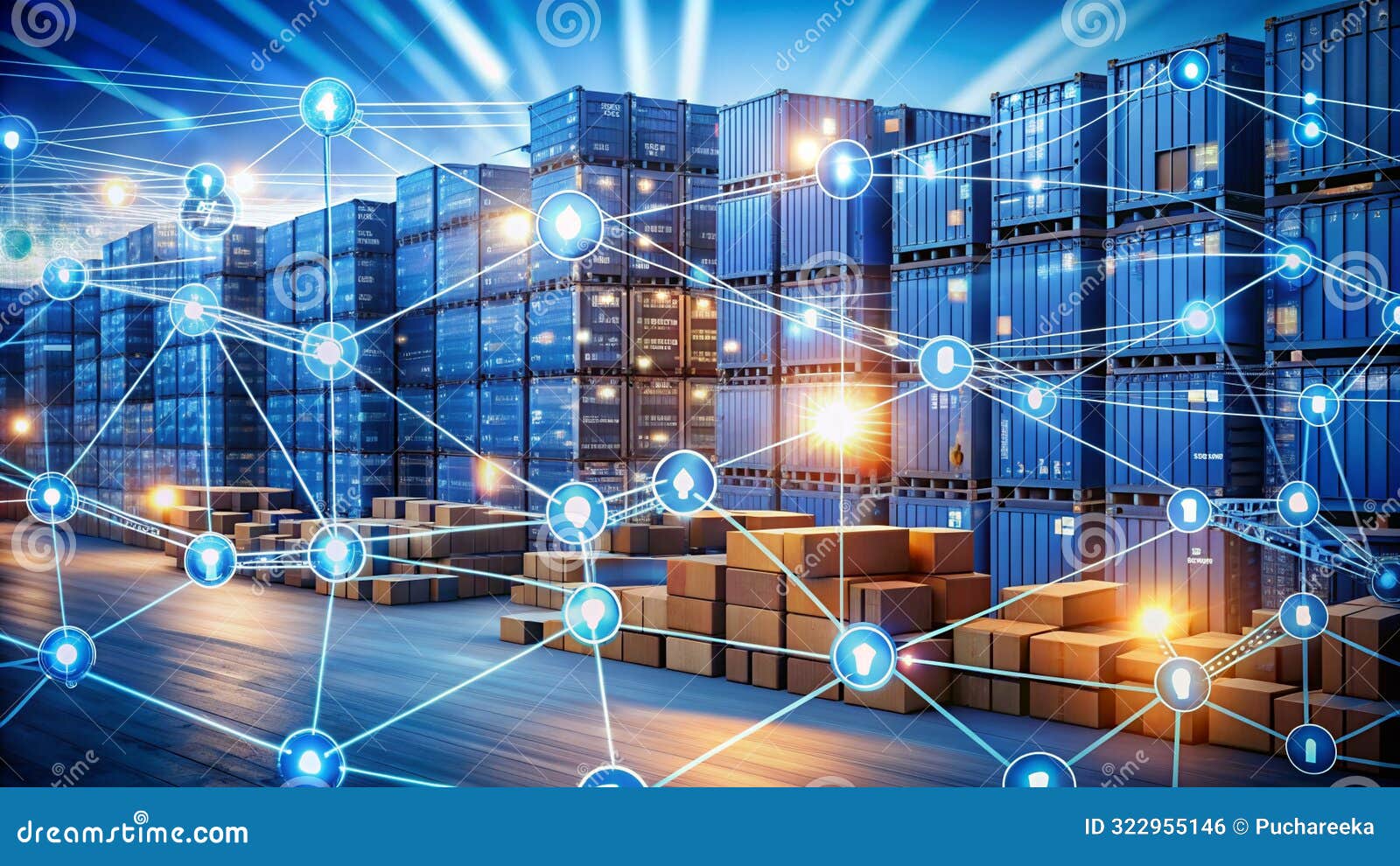 An Interconnected Chain Of Communication Satellites Forming The ...