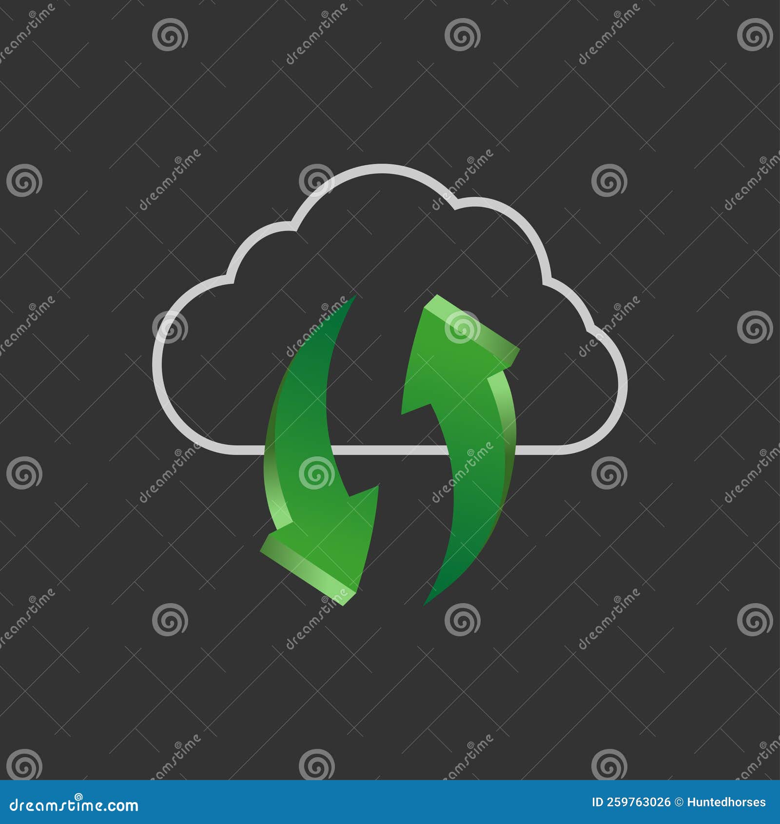 Secure Synchronization Cloud Icon Green Arrow Stock Vector Illustration Of Design Icon