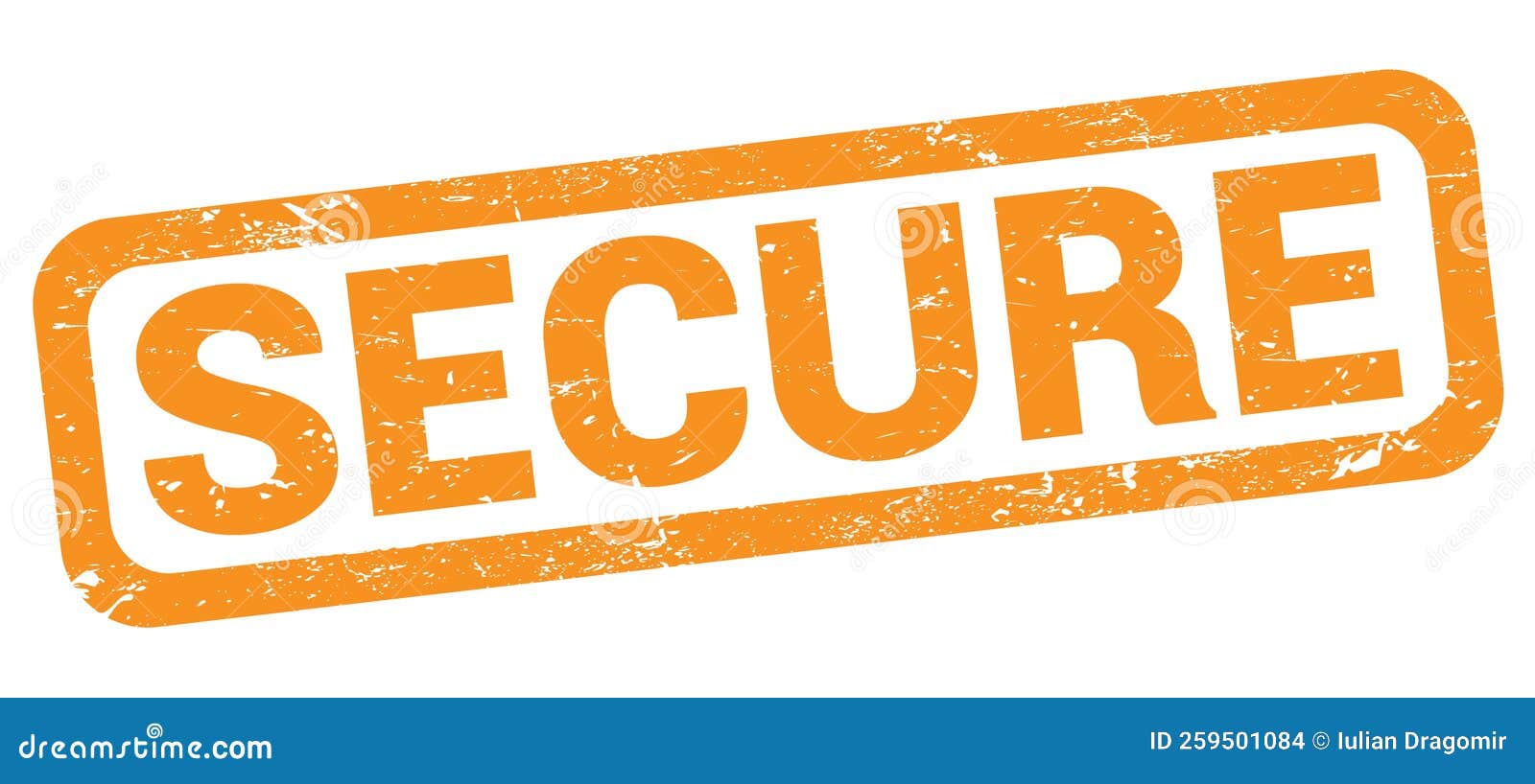 SECURE Text Written on Orange Rectangle Stamp Stock Illustration ...