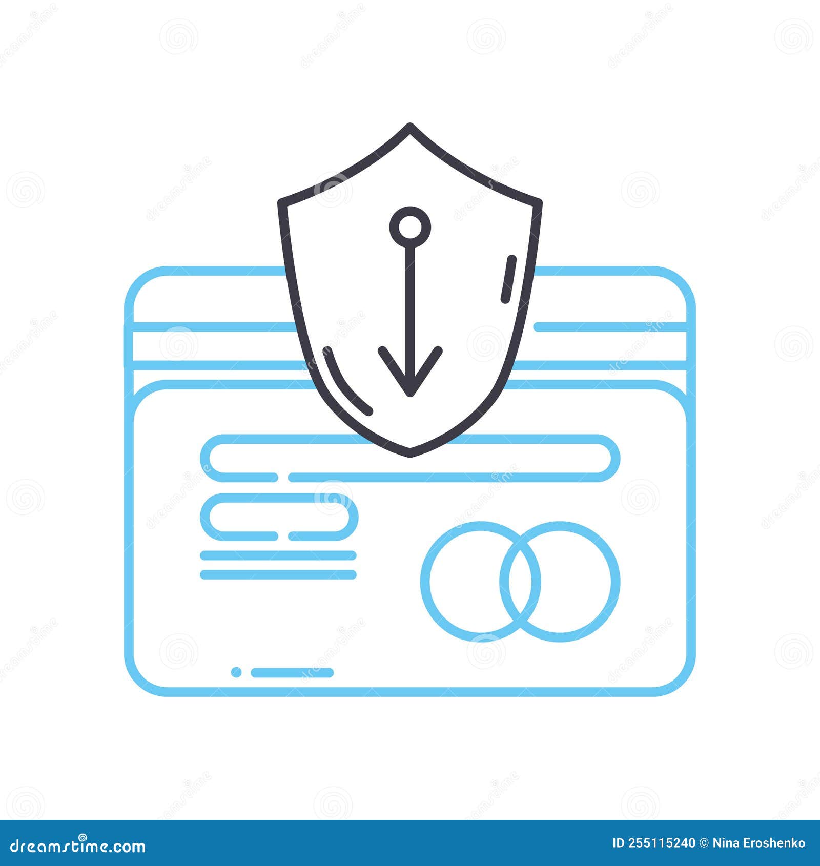 Secure Transaction Line Icon, Outline Symbol, Vector Illustration ...