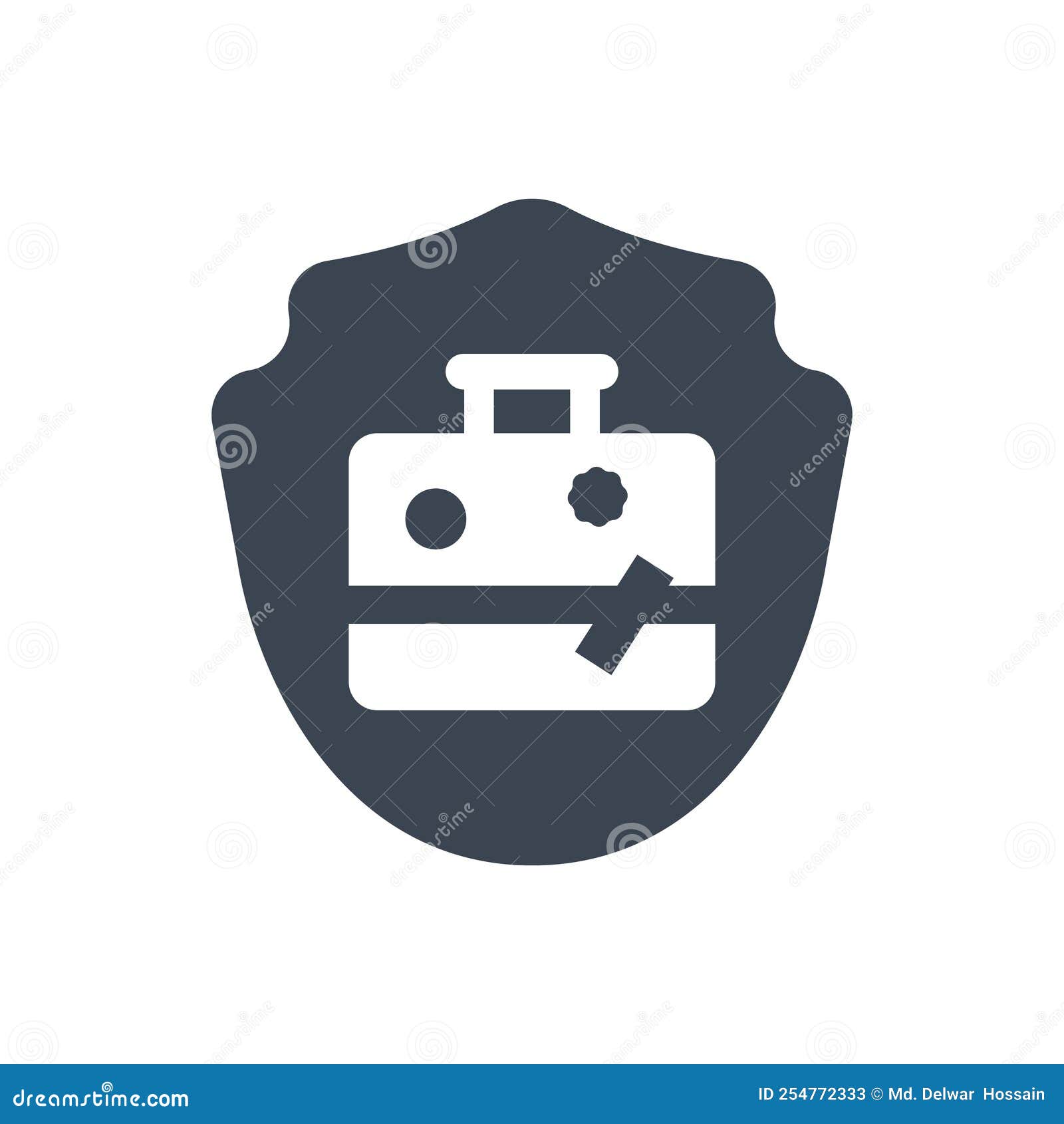 Secure Travel Concept, Shield With Airplane Inside, Linear Icon. Vector ...