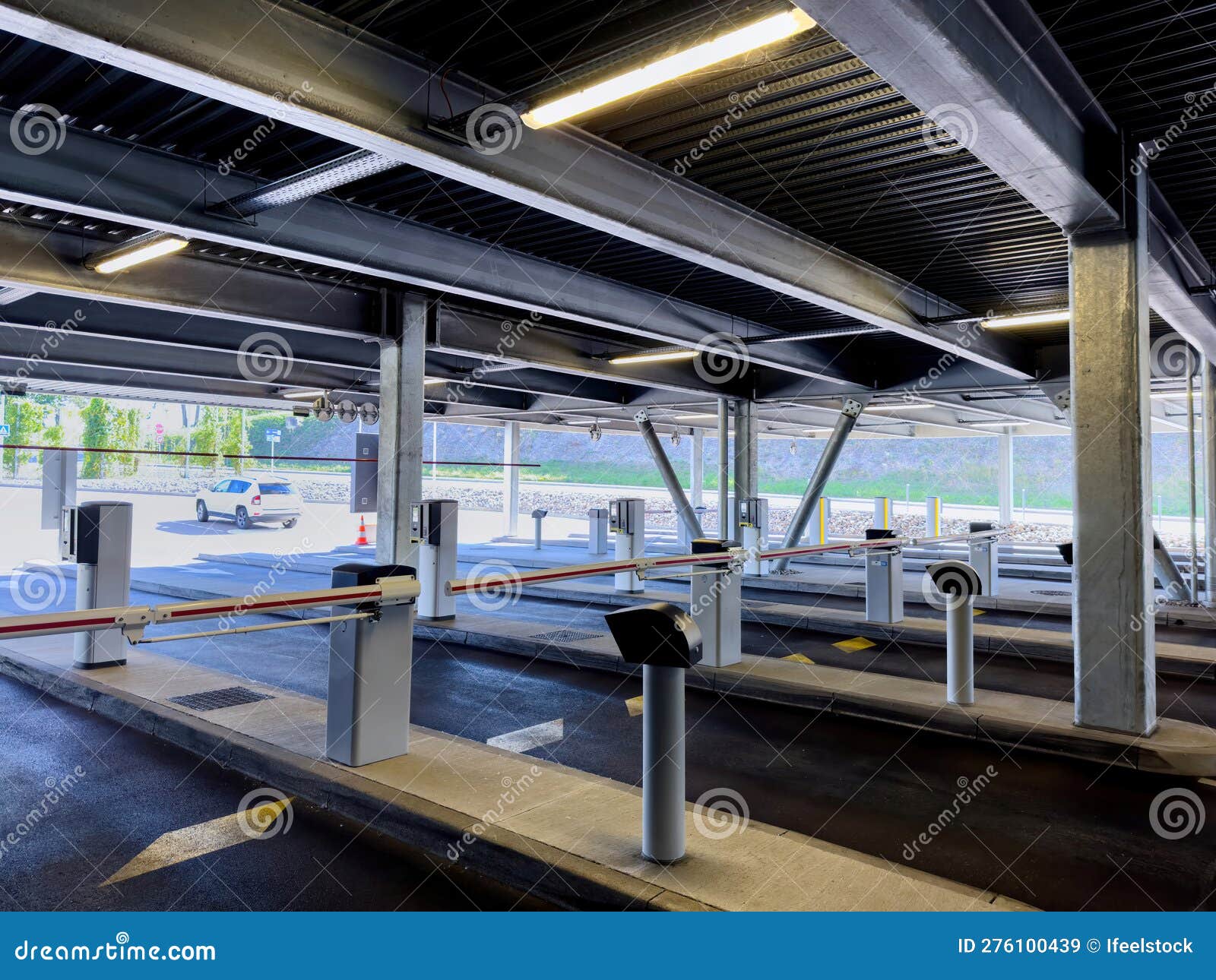 Secure Underground Automotive Park: Access Control Stock Image - Image ...