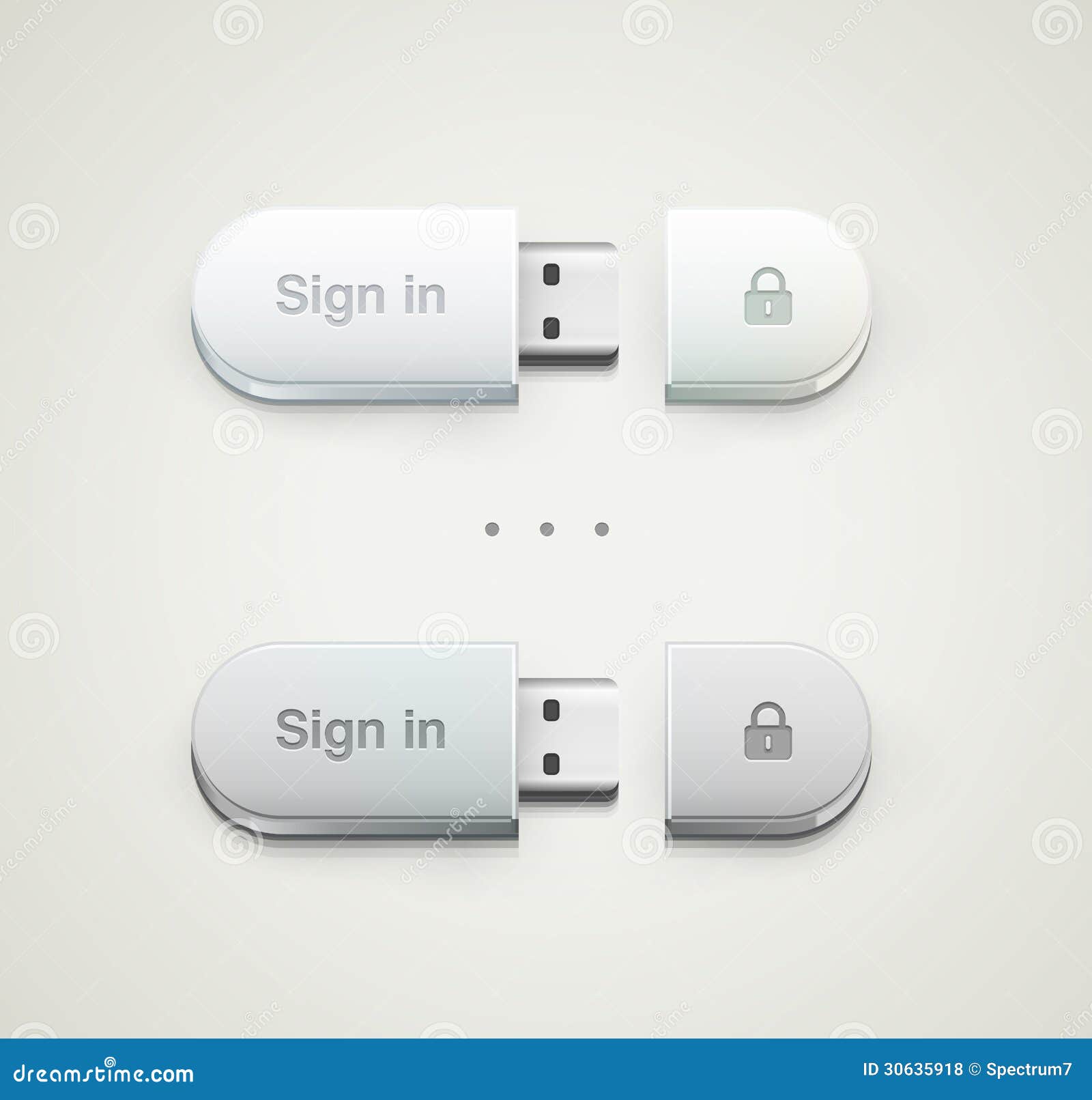 Secure Usb Key Device with Login Stock Vector - Illustration of stick ...