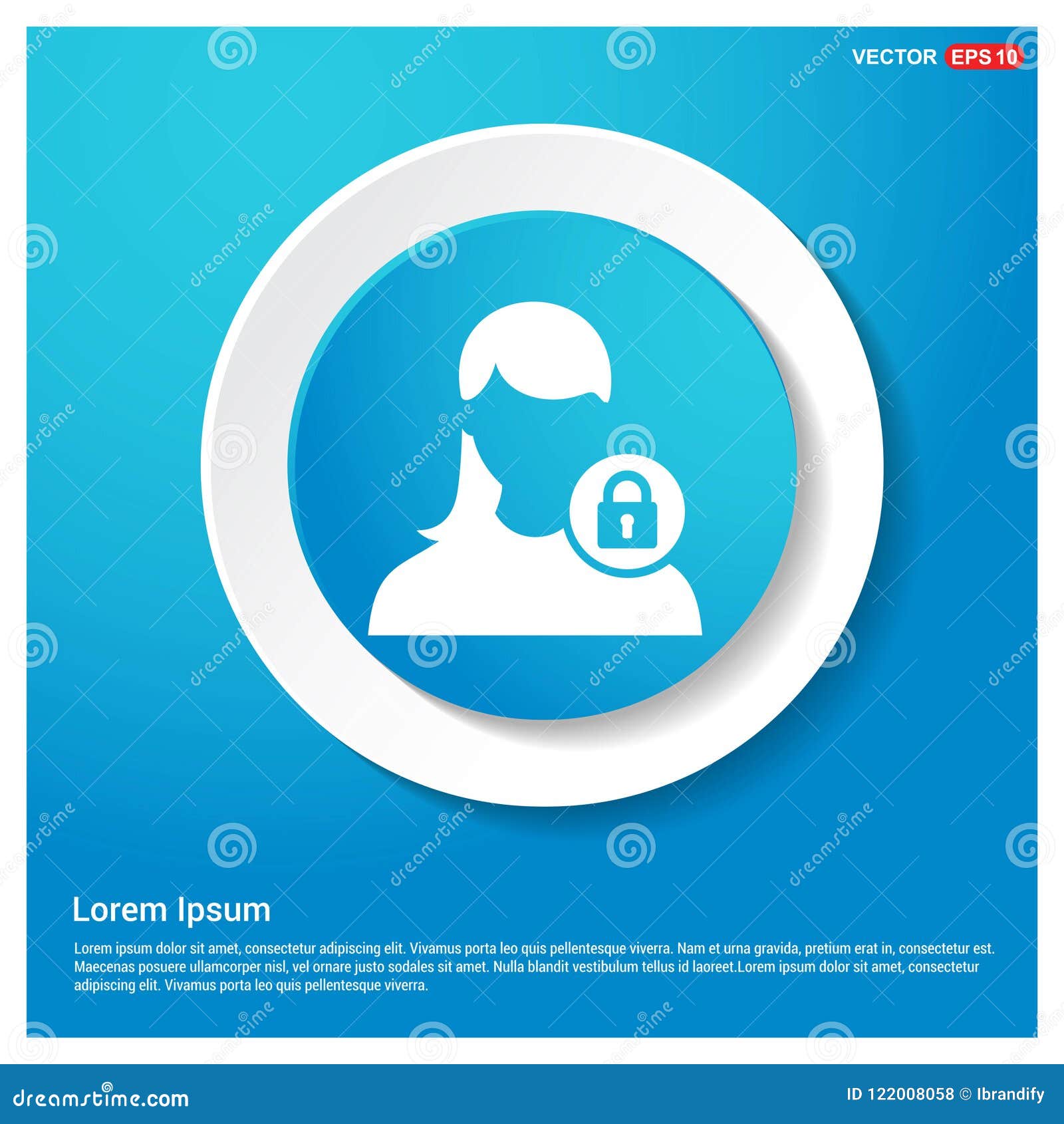 Secure User Icon Abstract Blue Web Sticker Button Stock Vector ...
