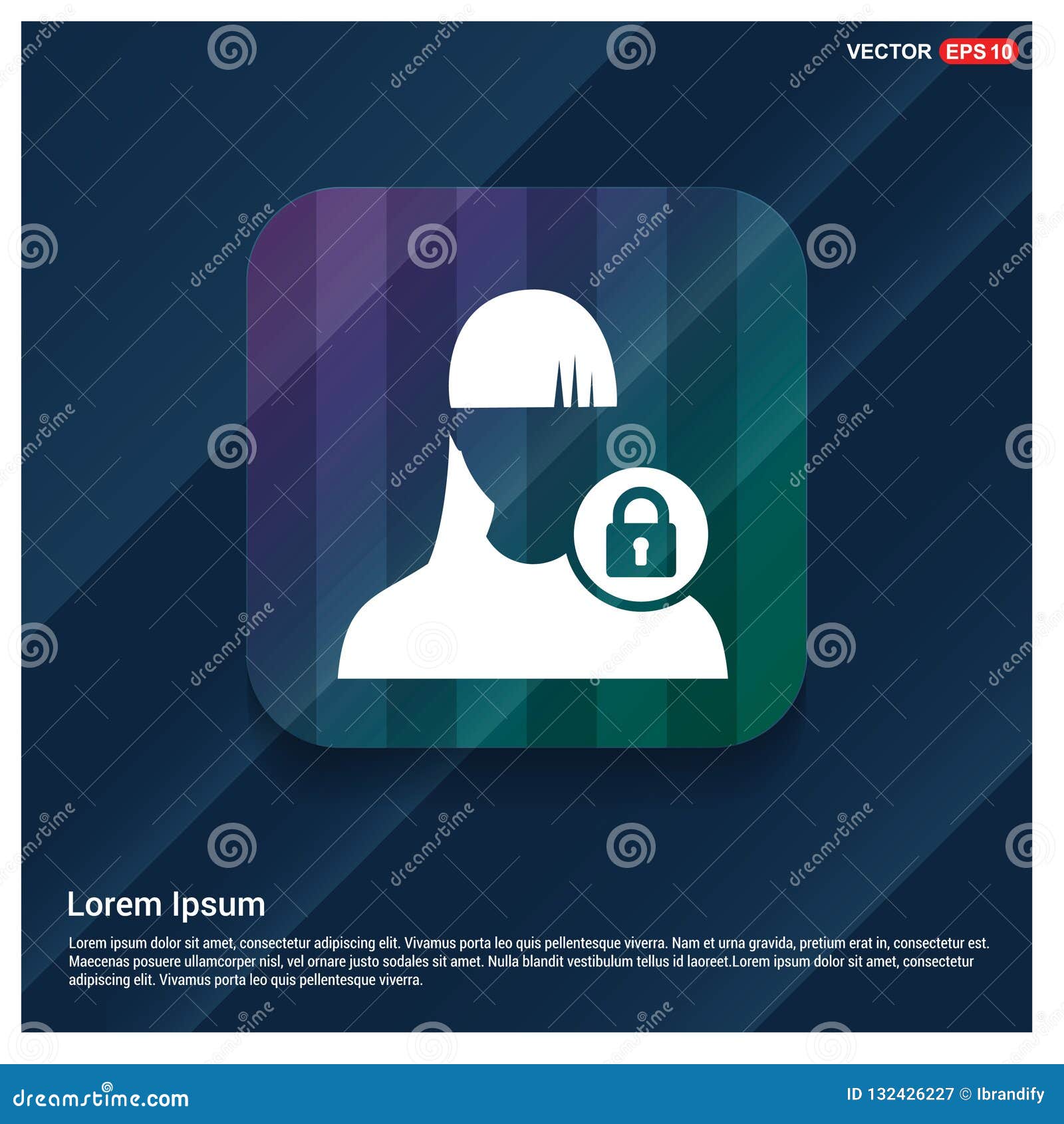 Secure User Icon stock vector. Illustration of design - 132426227