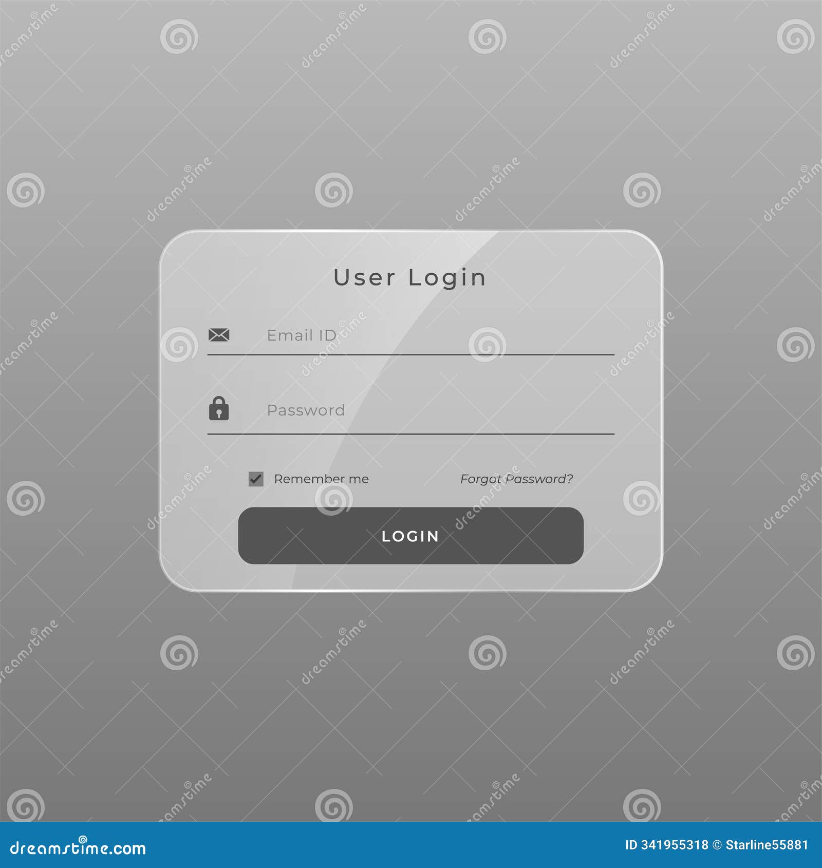 Secure Username and Password Login Page Screen Template Design Stock ...