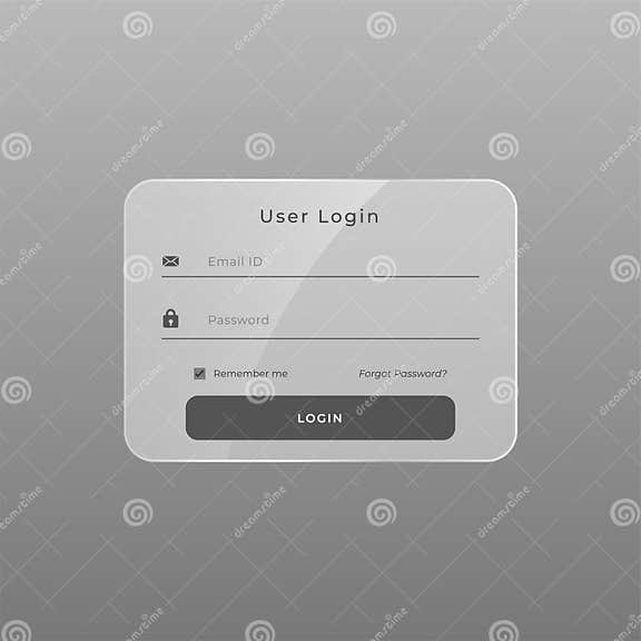 Secure Username and Password Login Page Screen Template Design Stock ...
