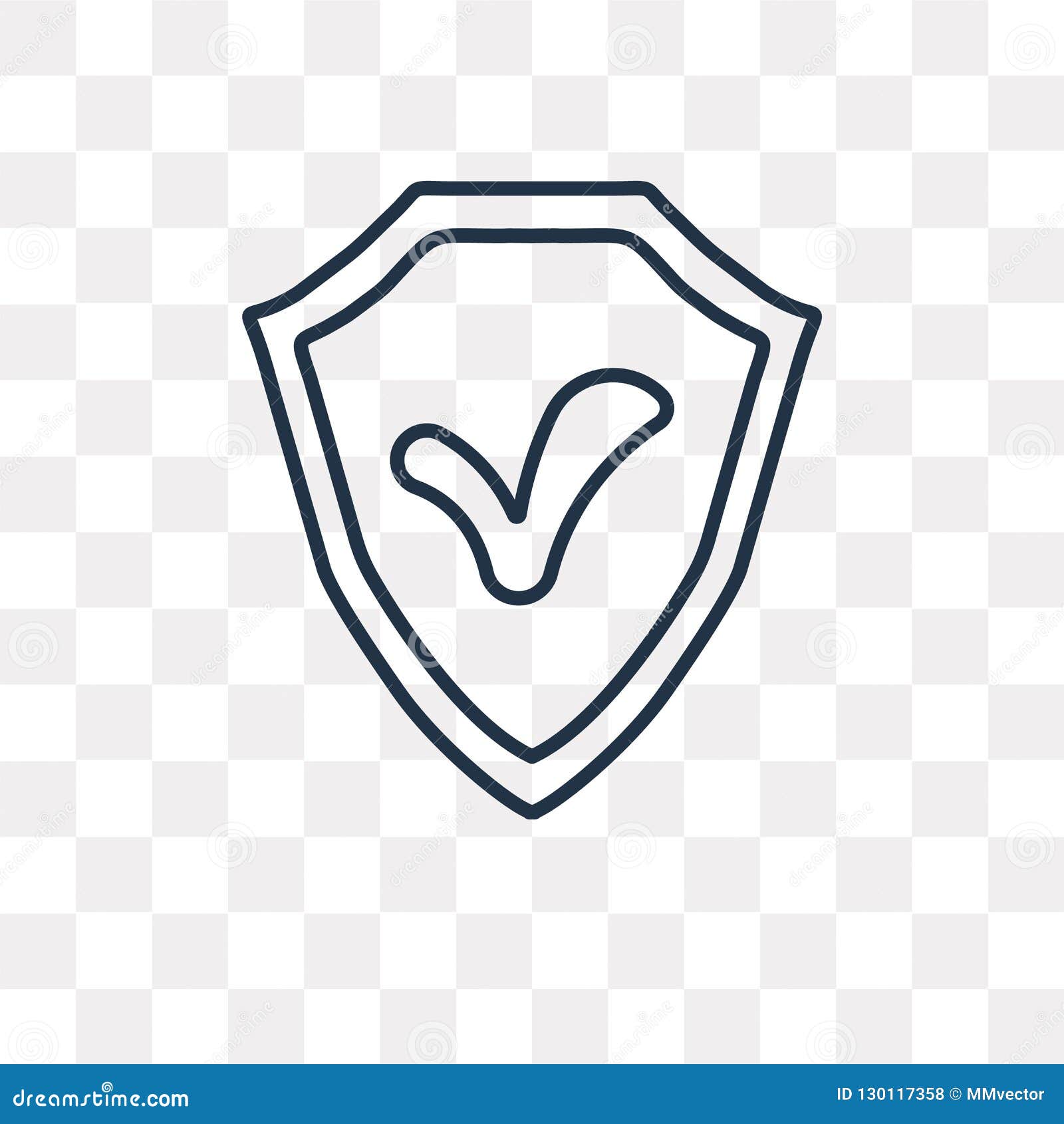 Secure Vector Icon Isolated on Transparent Background, Linear Se Stock ...