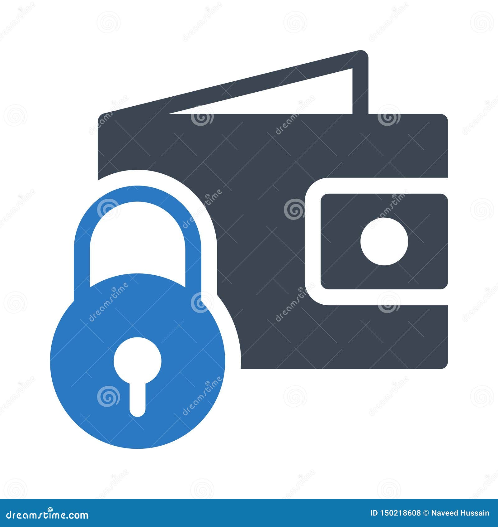 Secure Wallet Glyph Color Vector Icon Stock Vector - Illustration of ...