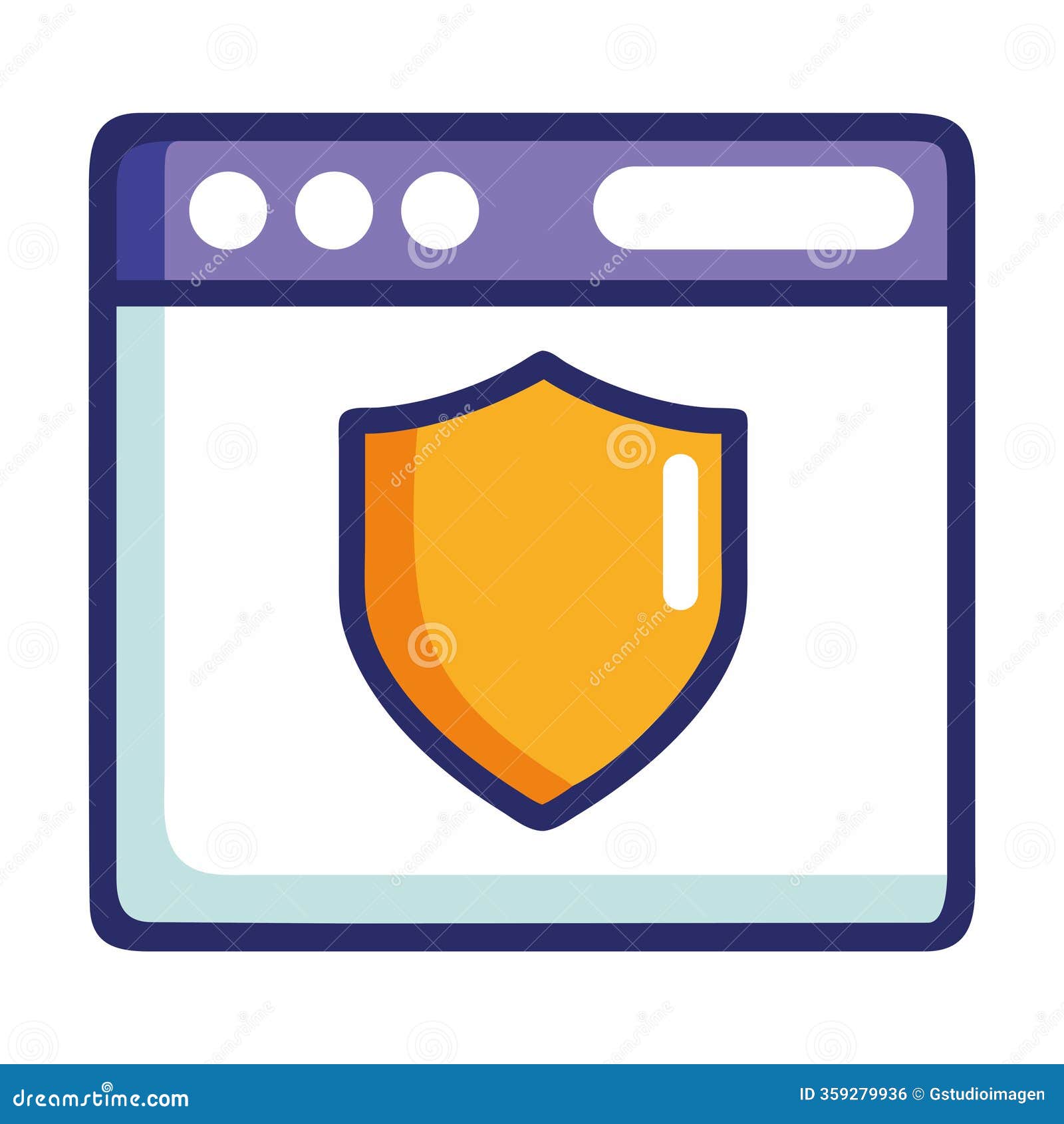 Secure Web Browser Icon stock illustration. Illustration of safety ...