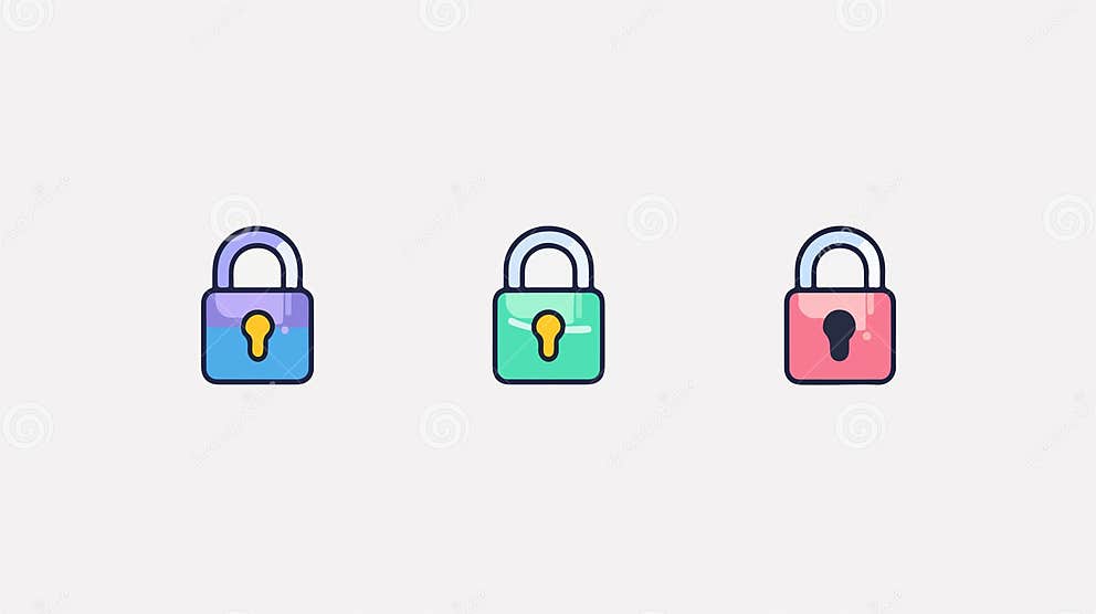 Secure Web and UI Lock Icon for Professional Designs Stock Illustration ...