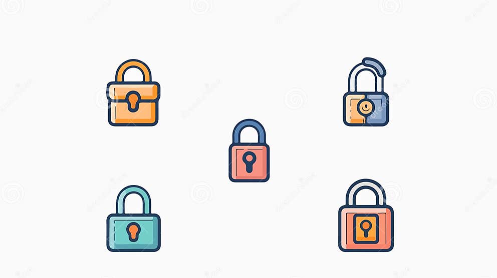 Secure Web and UI Lock Icon for Professional Designs Stock Illustration ...