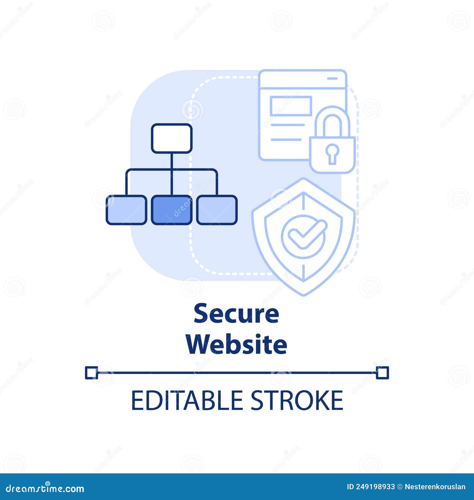 Secure Website Light Blue Concept Icon Stock Vector - Illustration of ...