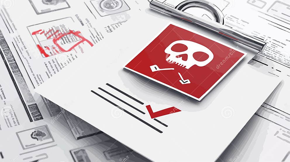 Secure Your Data with Padlock and Skull Security Symbol Image Stock ...