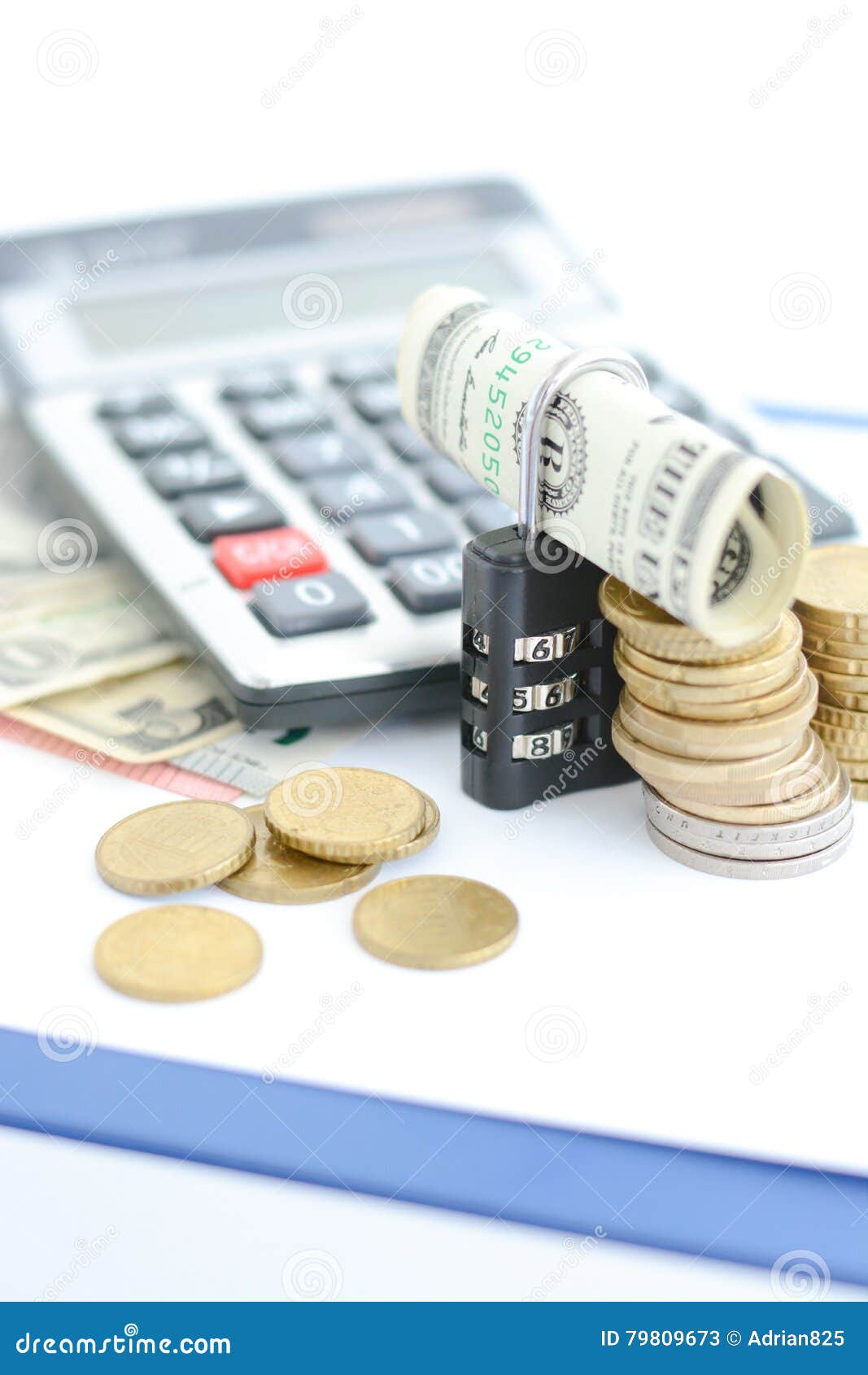 Secure Your Savings Concept with Cipher Lock and Money Stock Image ...