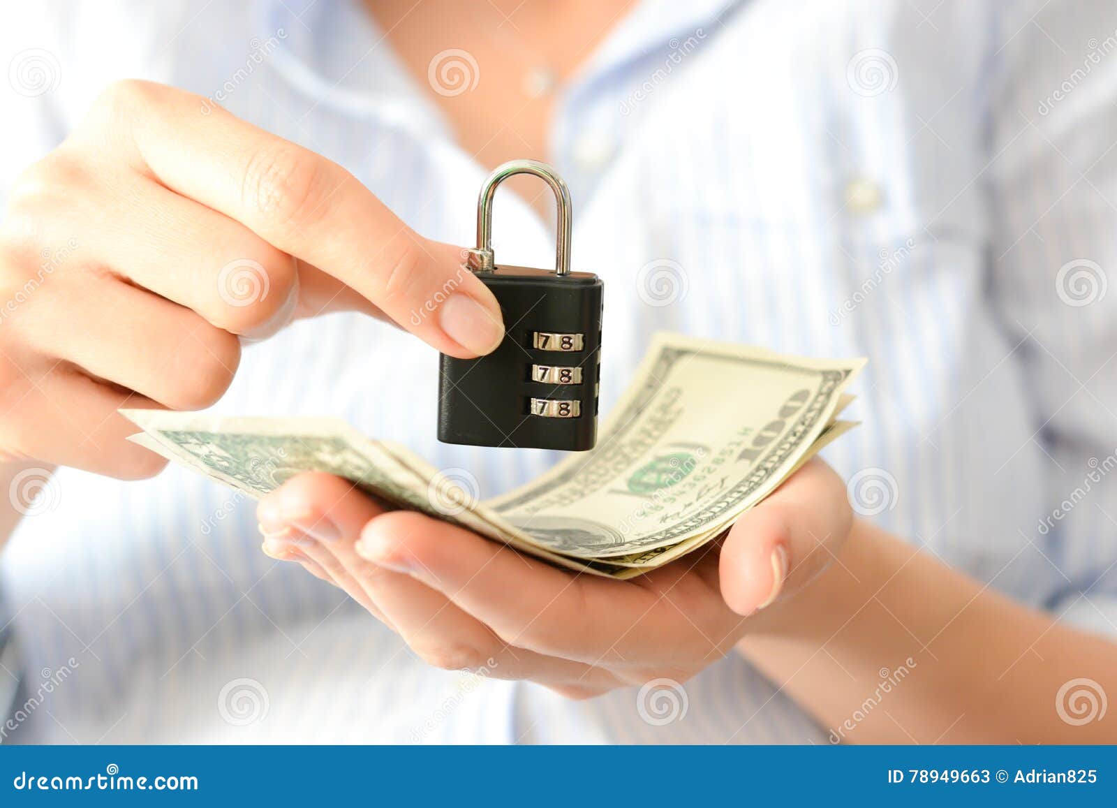 Secure Your Savings Concept with Cipher Lock and Money Stock Image ...